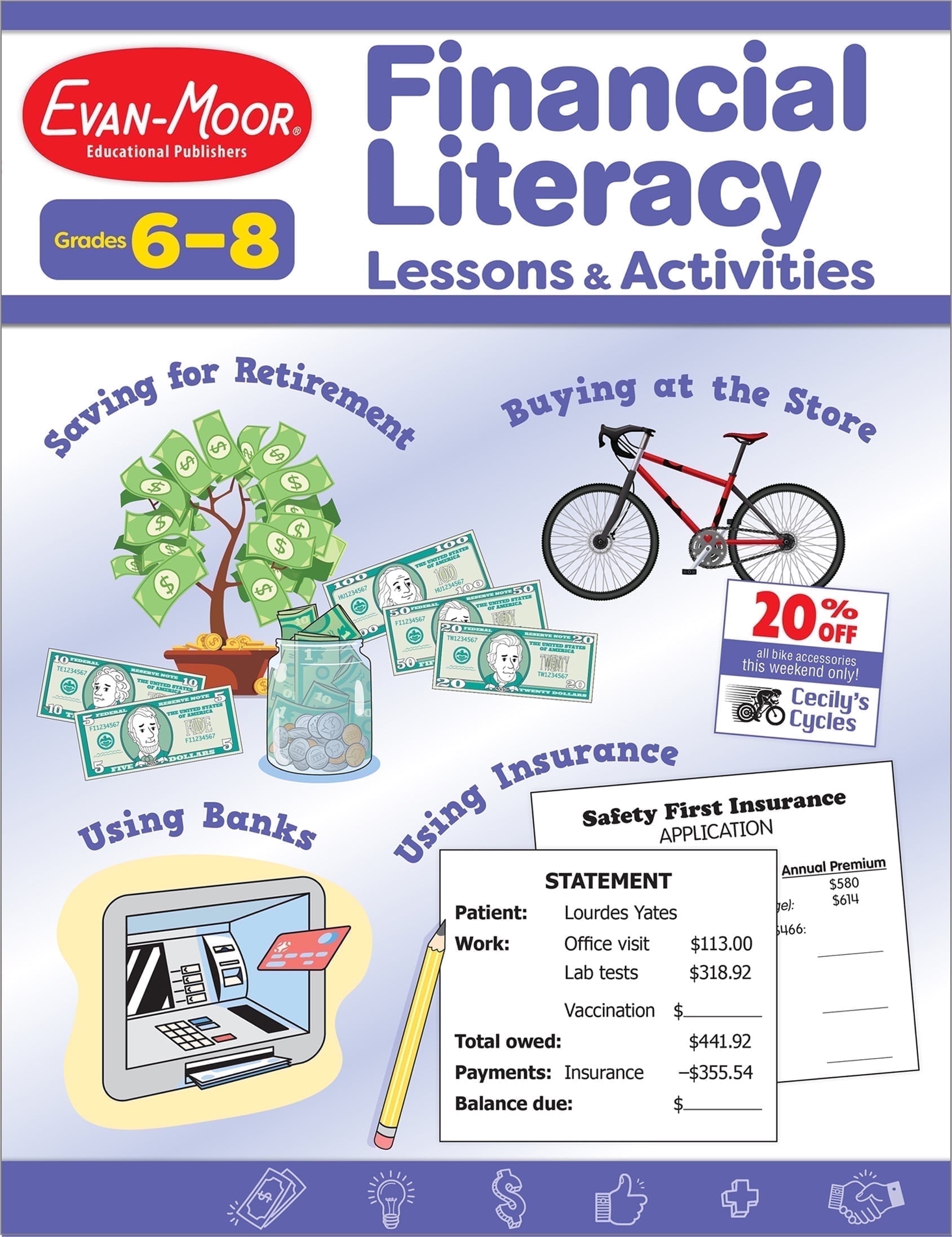 Evan-Moor Financial Literacy Lessons and Activities, Grade 6 - 8 ...