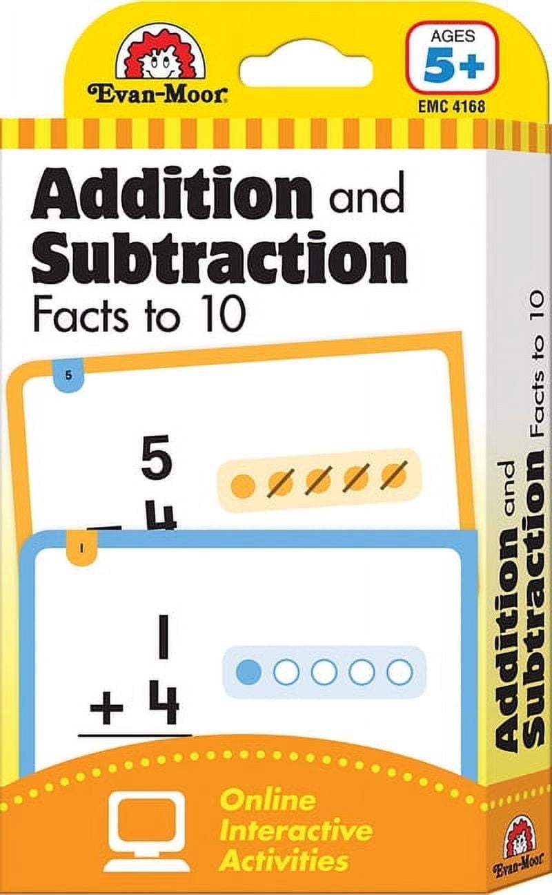 Evan-Moor Flashcards: Beginning Addition and Subtraction Facts to 10 ...