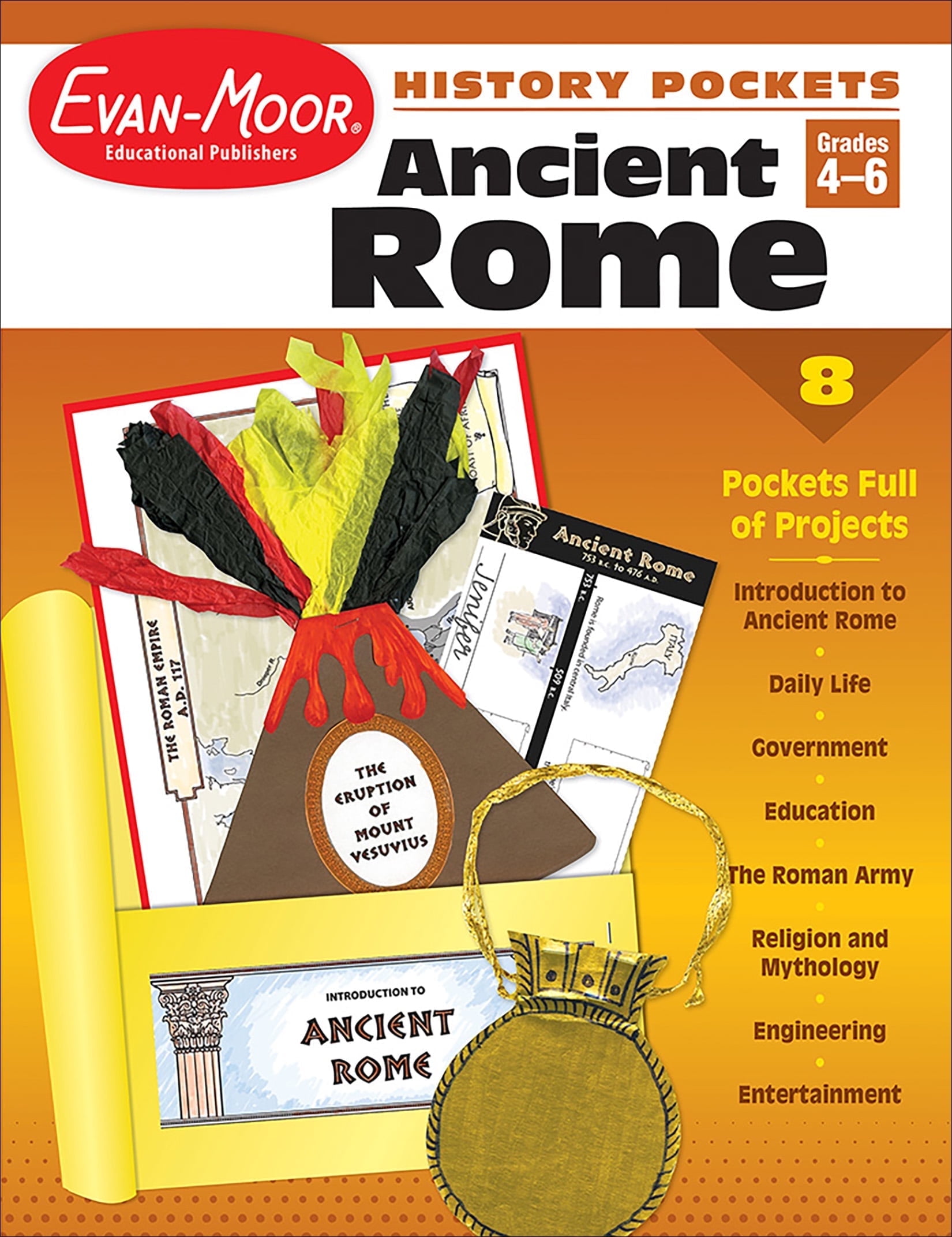 Evan-Moor History Pockets: Ancient Rome, Grade 4 - 6 Teacher Resource ...