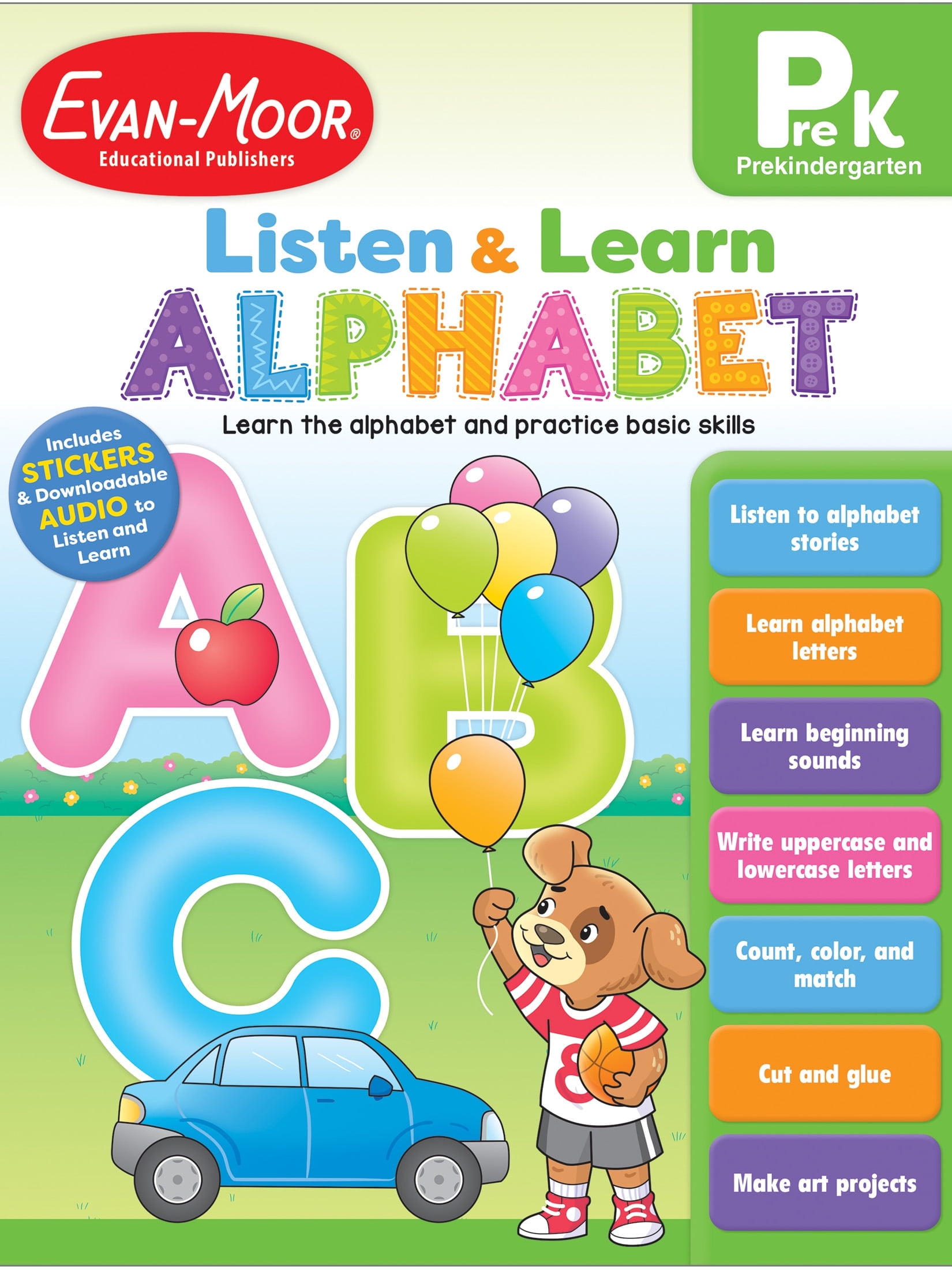 Evan-Moor Listen and Learn, Alphabet, Age 4 - 5: Early Learning ...