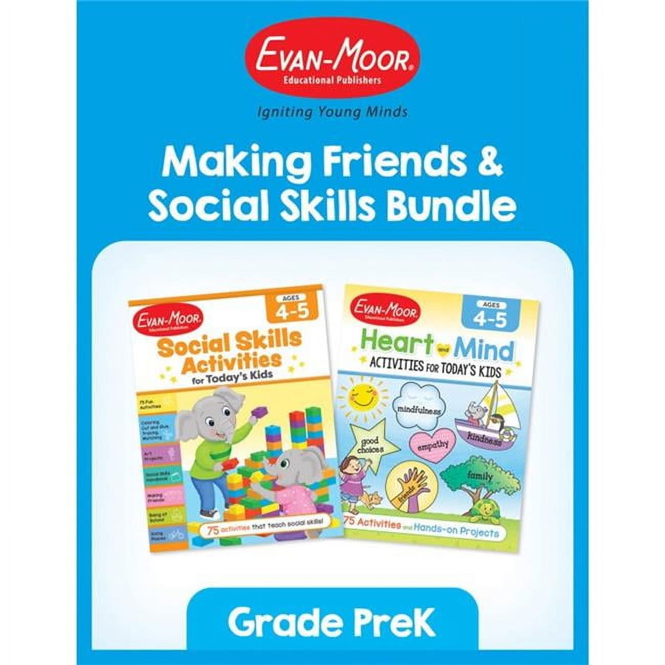 Evan-Moor Making Friends & Social Skills Bundle Grade PreK Workbook 2 ...