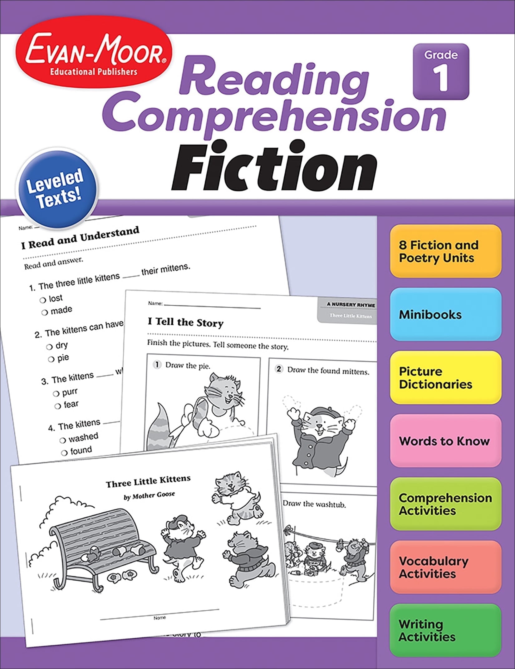 Evan-Moor Reading Comprehension: Fiction, Grade 1 Teacher Resource ...
