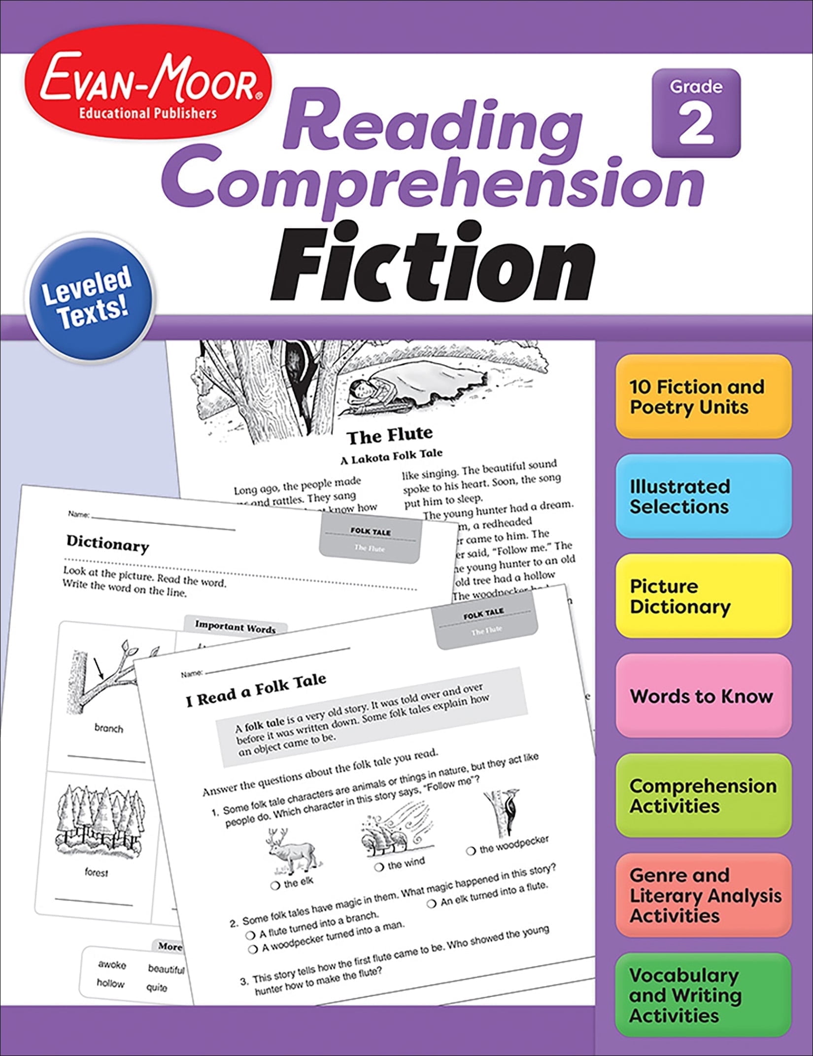 Evan-Moor Reading Comprehension: Fiction, Grade 2 Teacher Resource ...