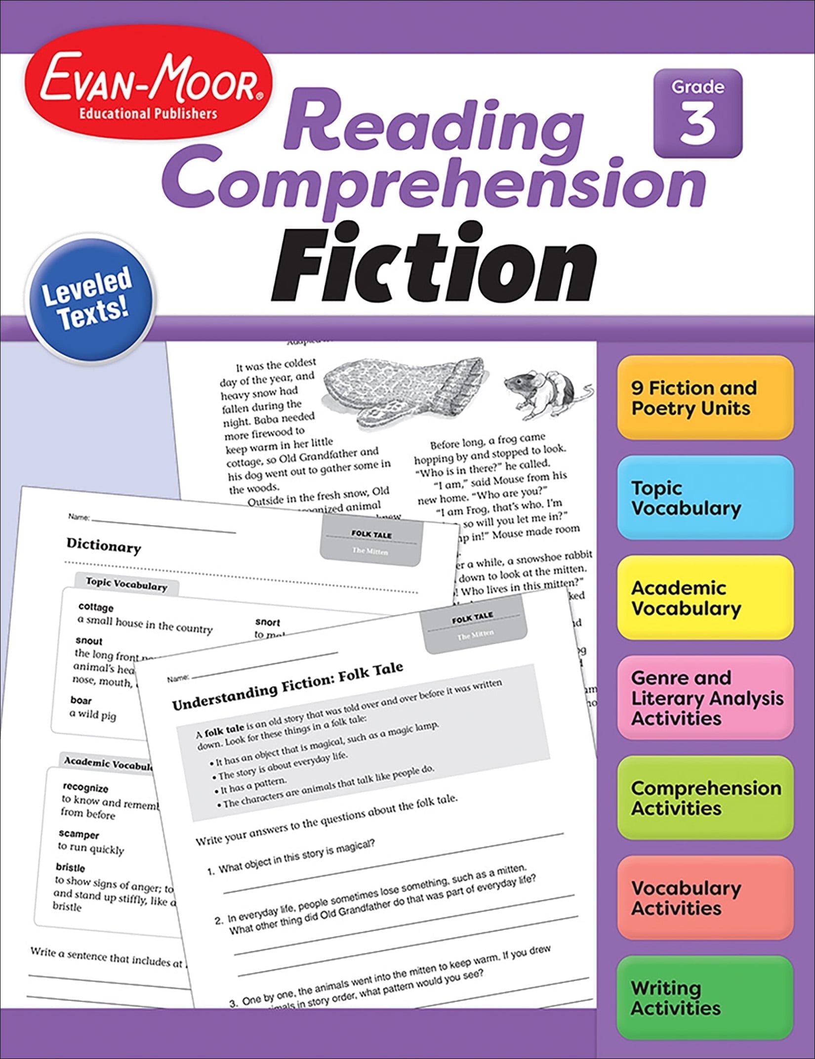 Evan-Moor Reading Comprehension: Fiction, Grade 3 Teacher Resource ...