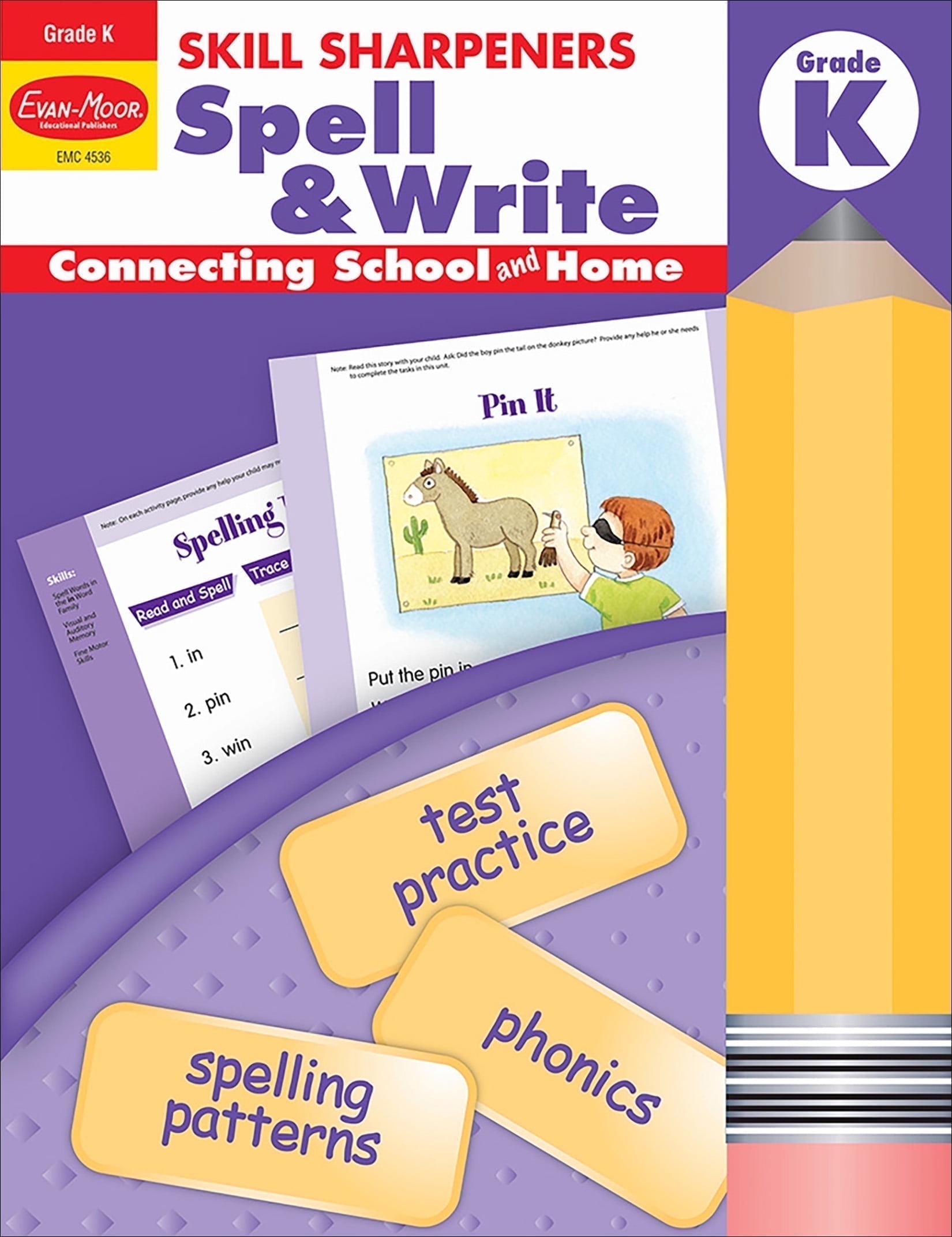 Evan-Moor Kindergarten Workbook, Skill Sharpeners Spell & Write ...