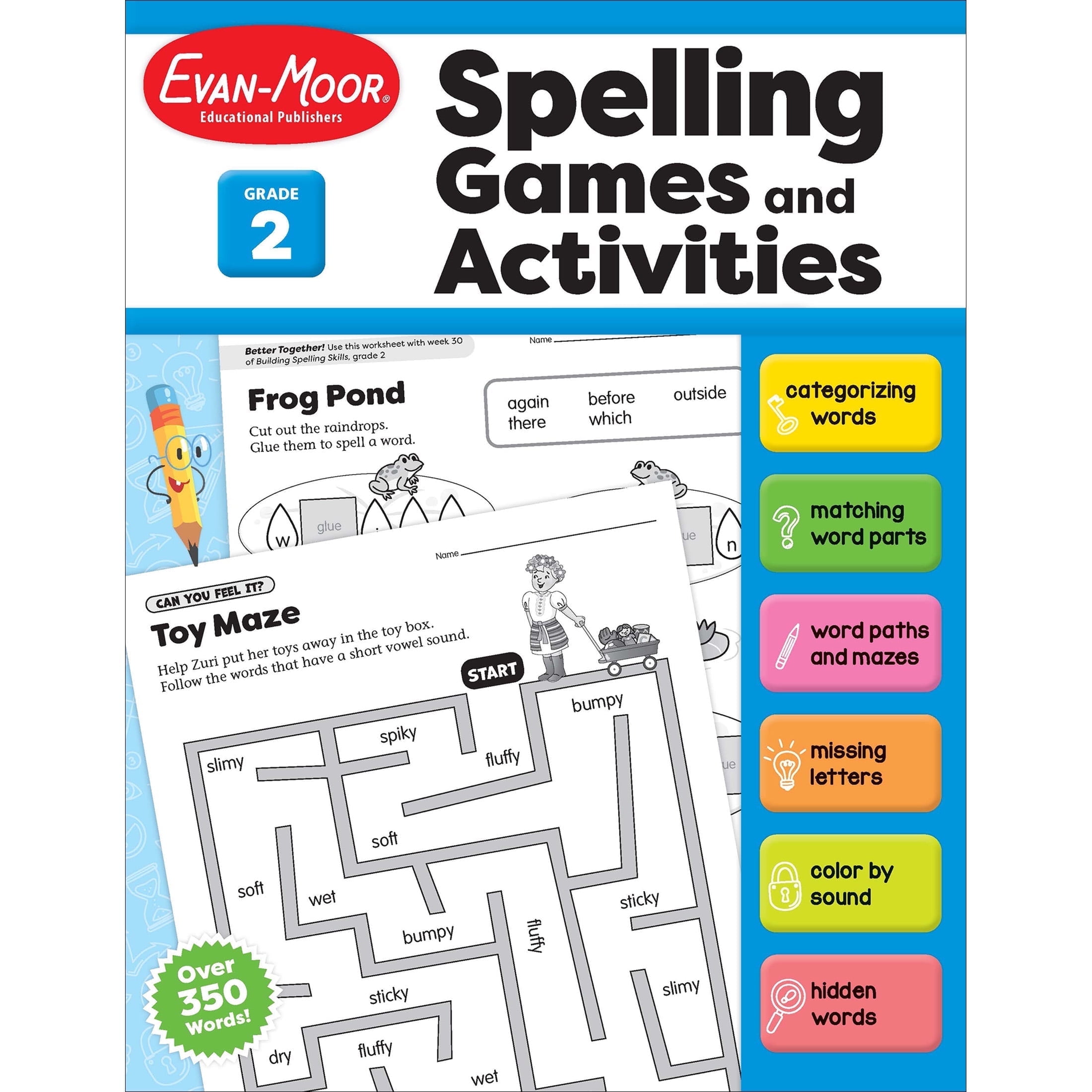 Evan-Moor Spelling Games and Activities, Grade 2 Teacher Resource ...