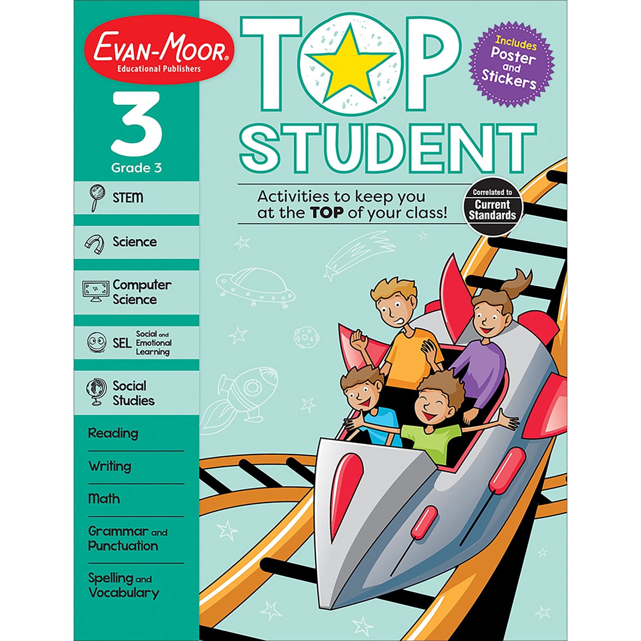 Evan-Moor Top Student, Grade 3 Workbook, Ages 8-9, 300+ Activities ...