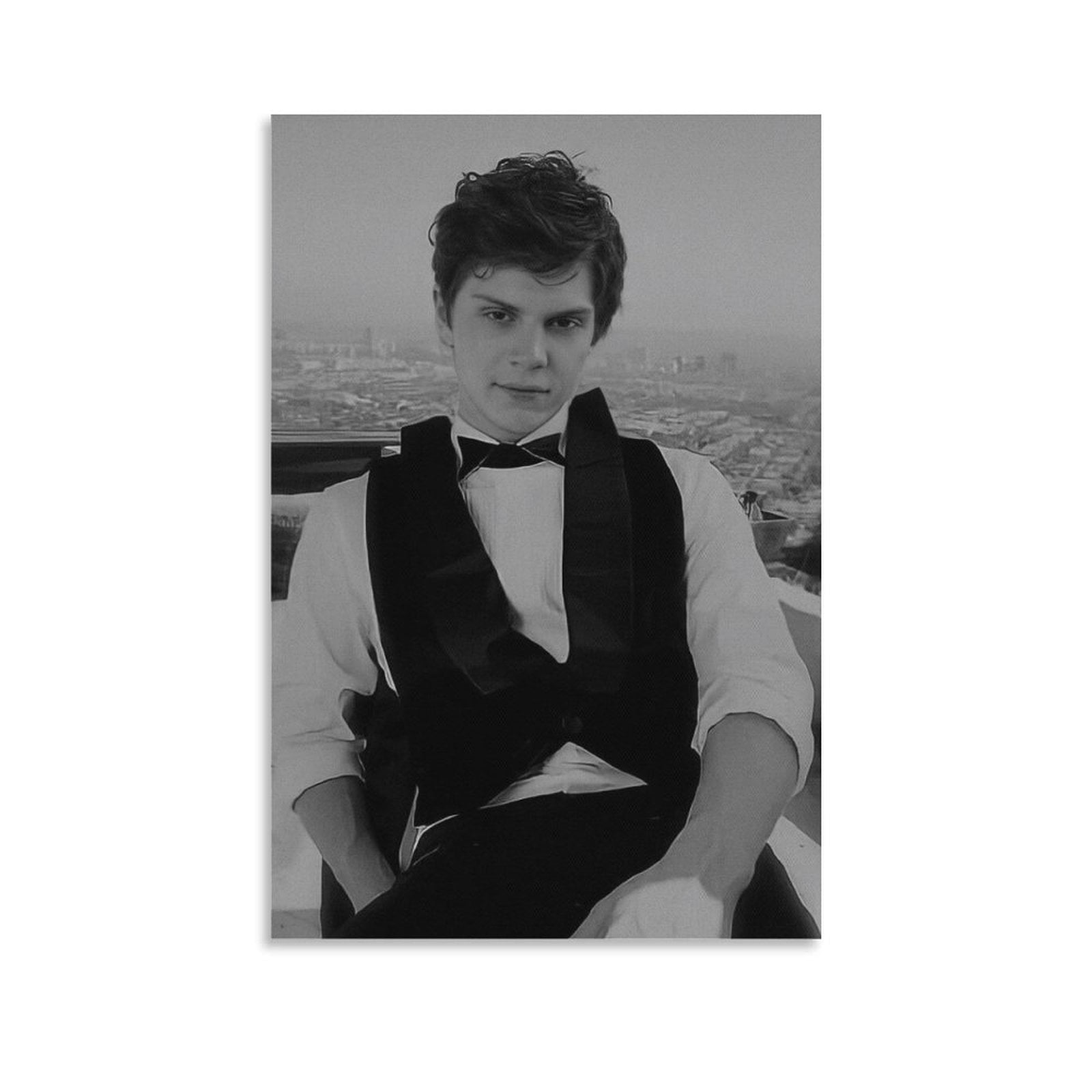 Evan Peters Actor Black And White Poster Print Photo Art Painting ...