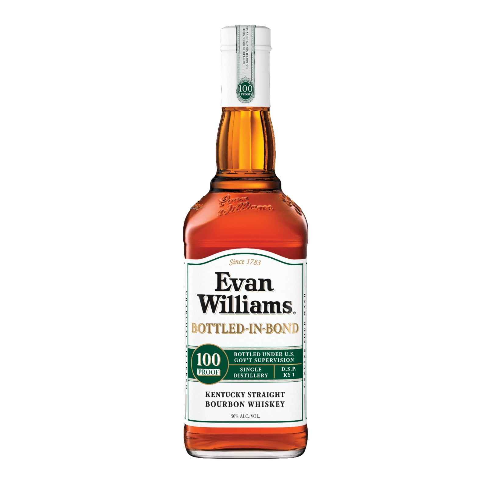 Evan Williams White Label Bottled in Bond Straight Bourbon, 750 ml ...