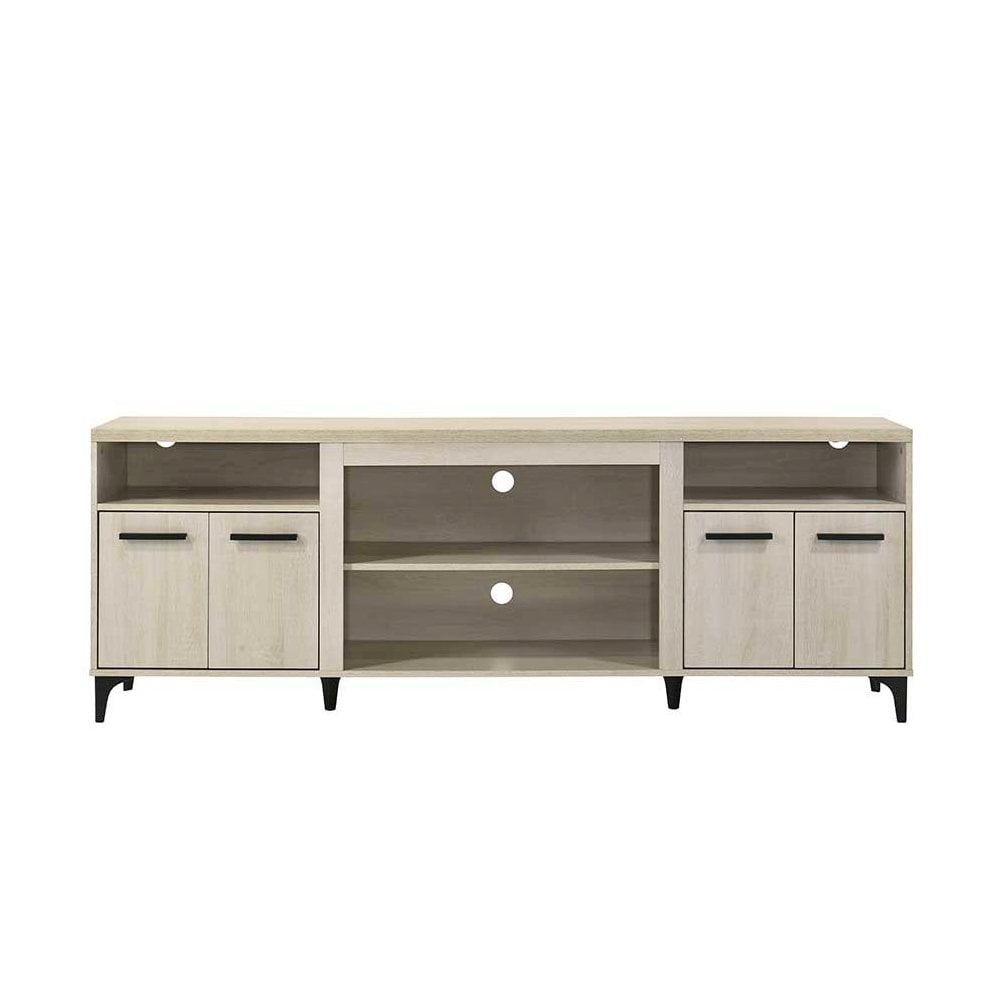 Evander 70"W Oak Wood Finish 4-Door TV Stand - Walmart Business Supplies