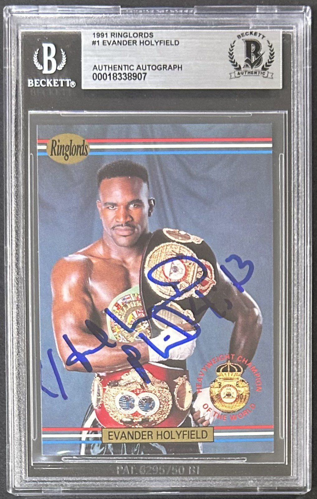 Evander Holyfield Signed 1991 Ringlords Card #1 Beckett 18338907 ...