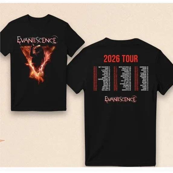 Evanescence 2026 Tour T-Shirt Fan Graphic Band Concert Tee - Walmart.com