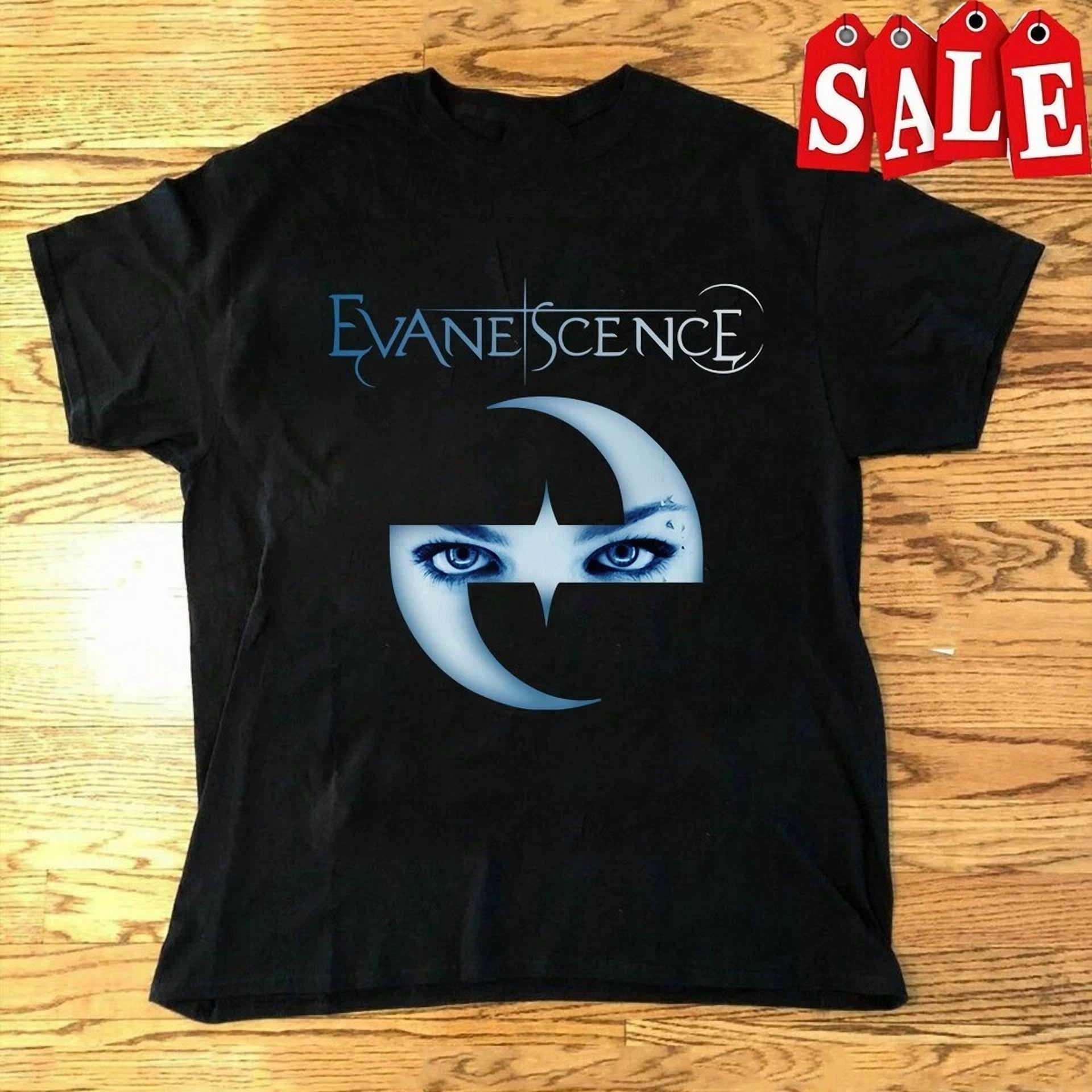 Evanescence Rock Band Heavy Cotton Black Full Size For Men Shirt BL245 ...