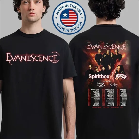 Evanescence World Tour 2026 North American UK And Europe Unisex T-Shirt ...