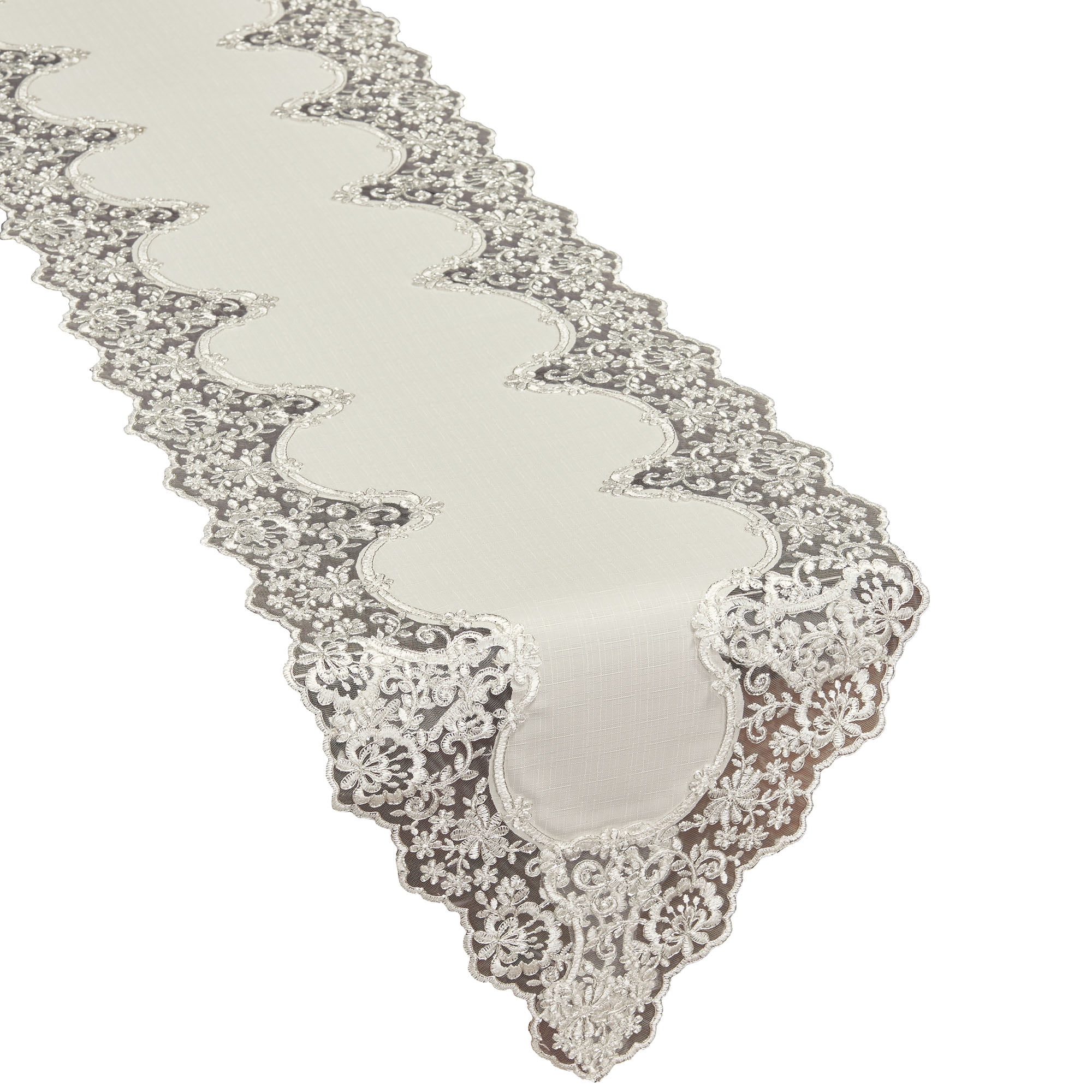 Evangelina Table Runner Ivory Table Runner 16 x 92 inches - Walmart.com