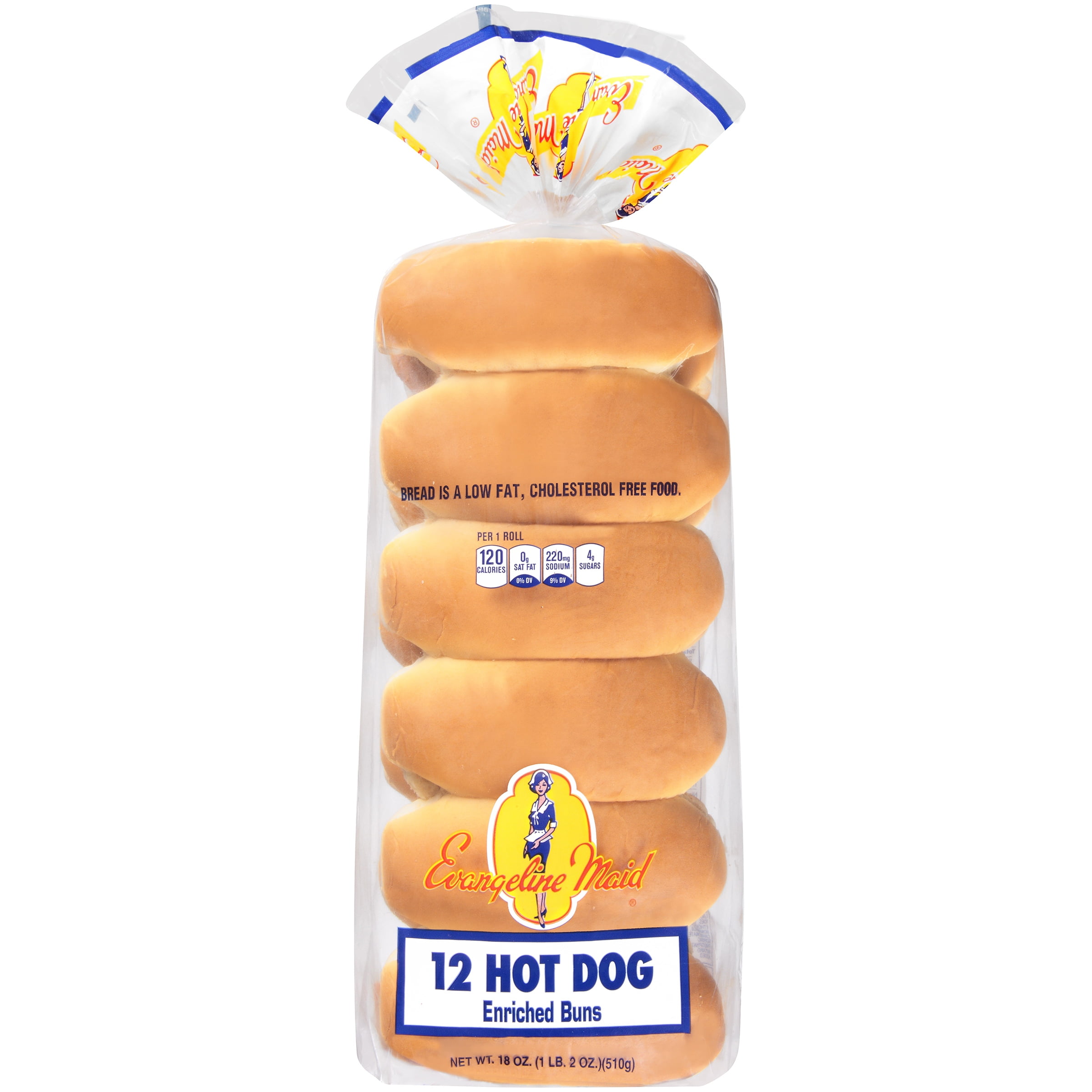 Evangeline Maid Hot Dog Buns, 12 Count, 18 oz., Shelf-Stable - Walmart.com