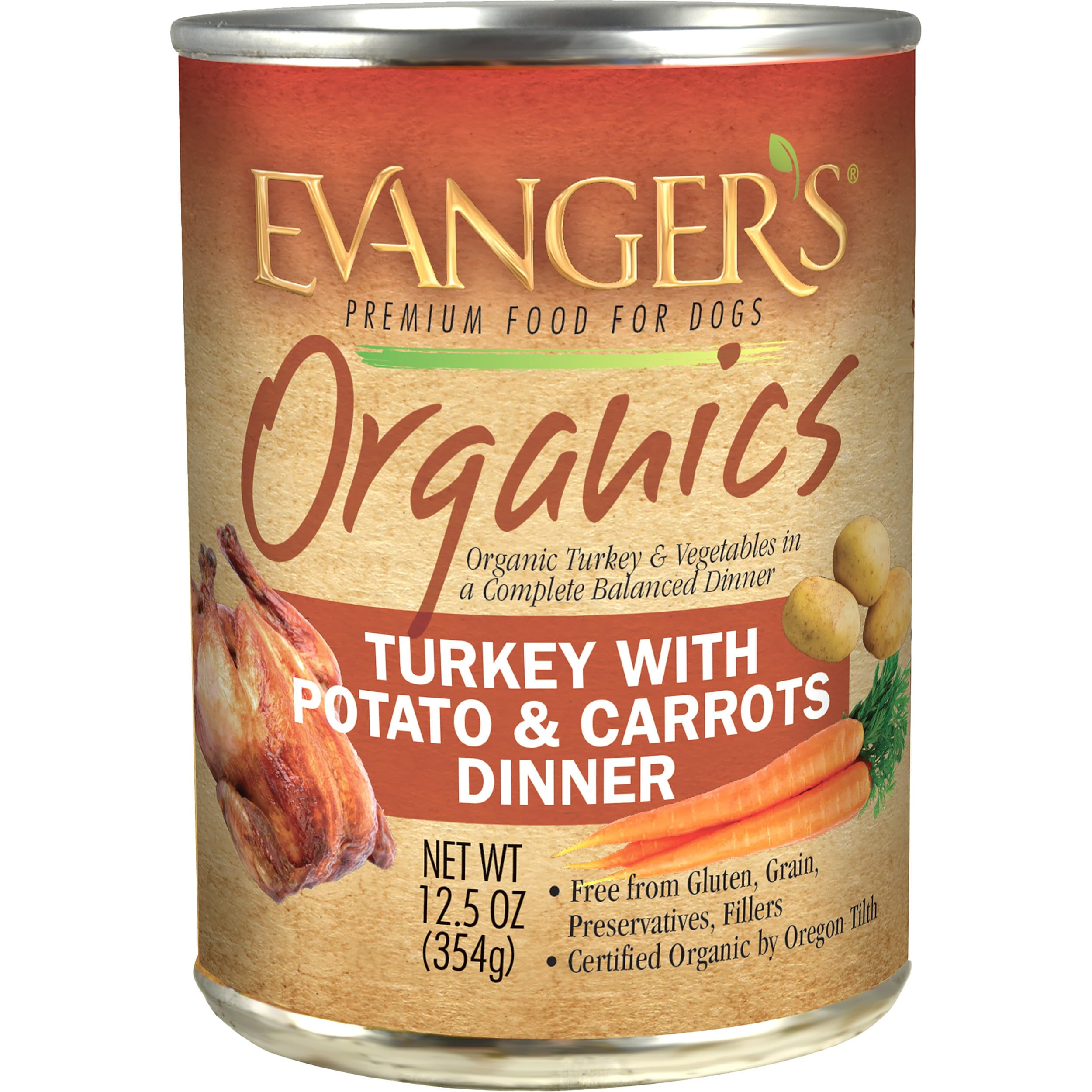 Evanger'S 100-Percent Organic For DHF10 Dogs Turkey With Potato And ...