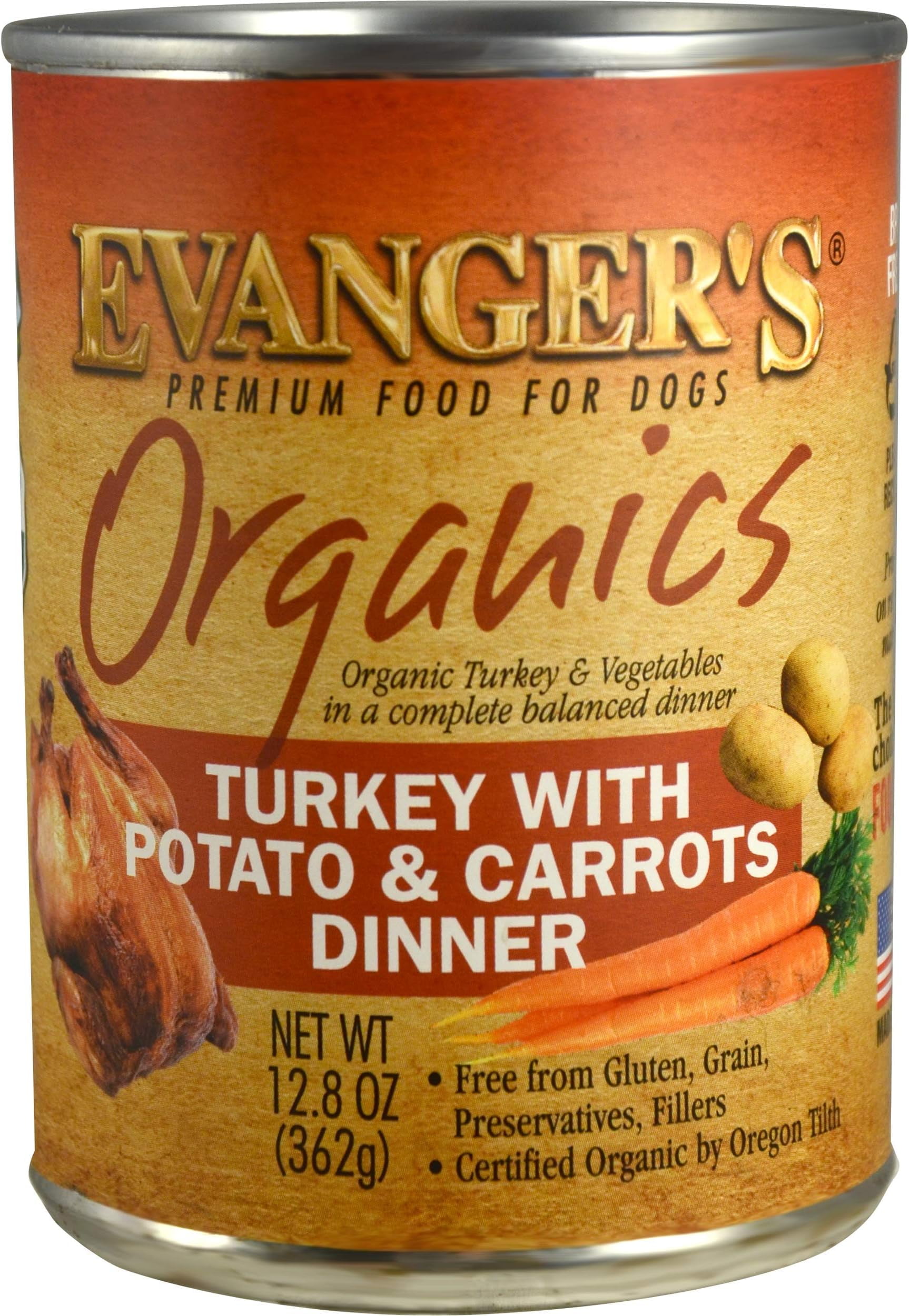 Evanger'S 100-Percent Organic For Dogs Turkey With Potato And Carrots ...