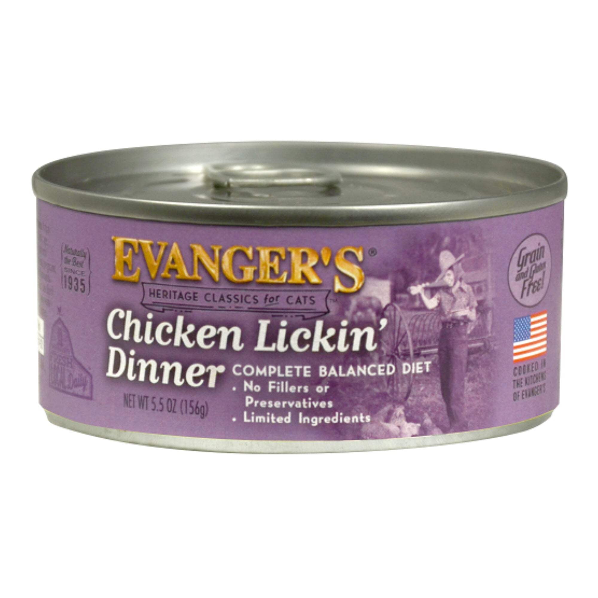Evanger's Heritage Classic Wet Cat Food Chicken Lickin' 5.5oz 24pk ...