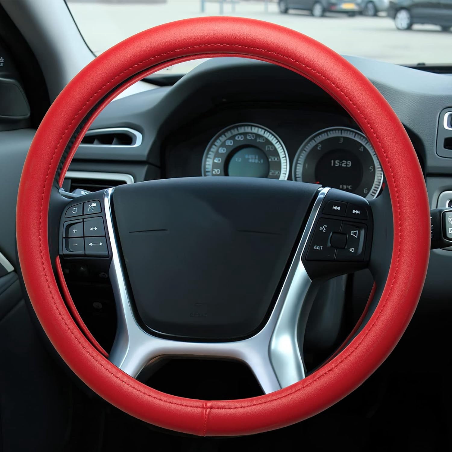 Evankin Lattice Leather Steering Wheel Cover, Black and White Checker ...