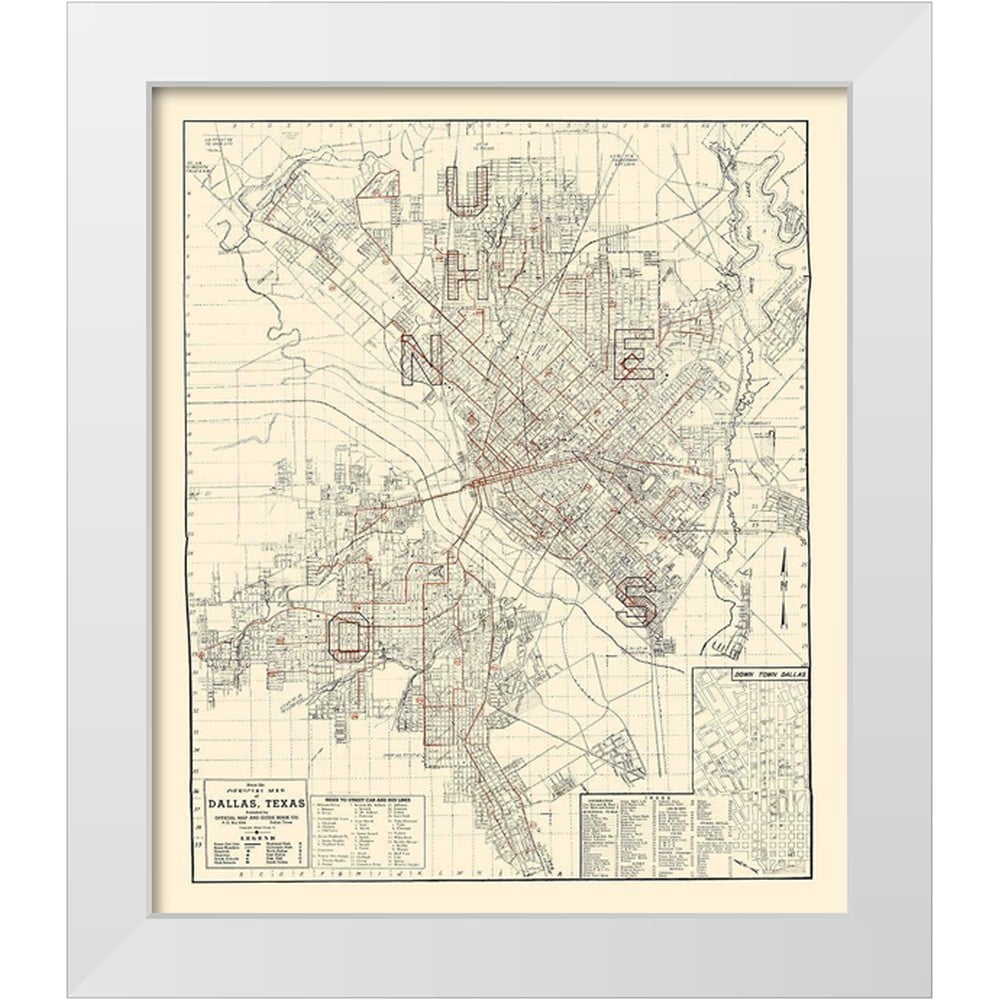 Evans 12x14 White Modern Wood Framed Museum Art Print Titled - Dallas ...