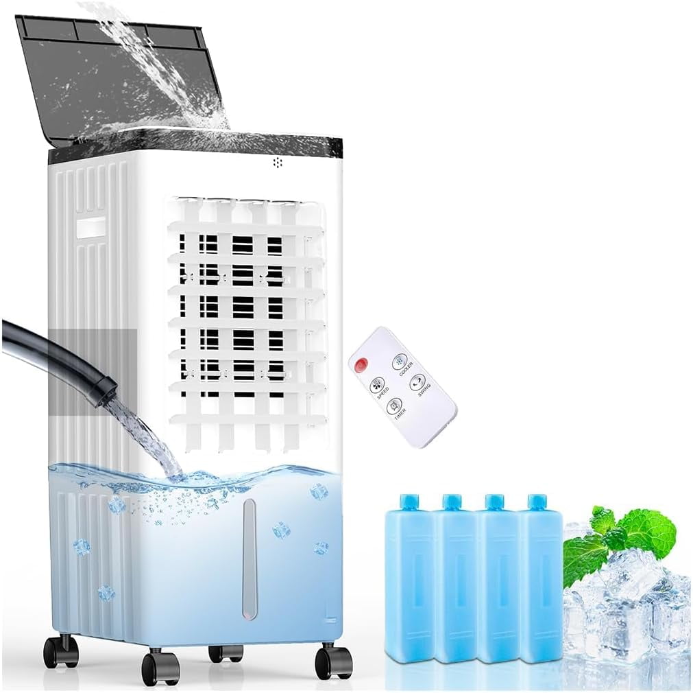 Evaporative Air Cooler, 3-IN-1 Swamp Cooler Air Conditioner w/ 7H Timer ...