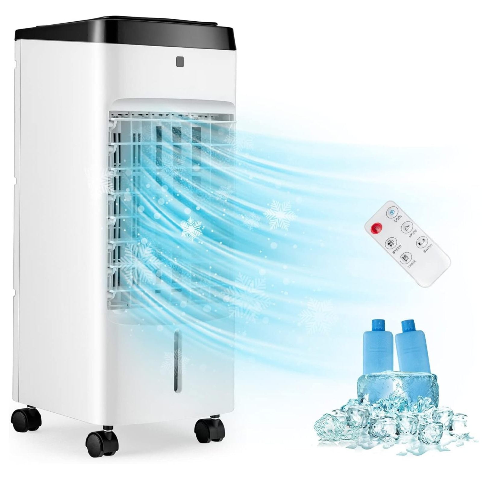 Evaporative Air Cooler, Cold Air Cooling Fan with Control, 4 Modes, 3 ...