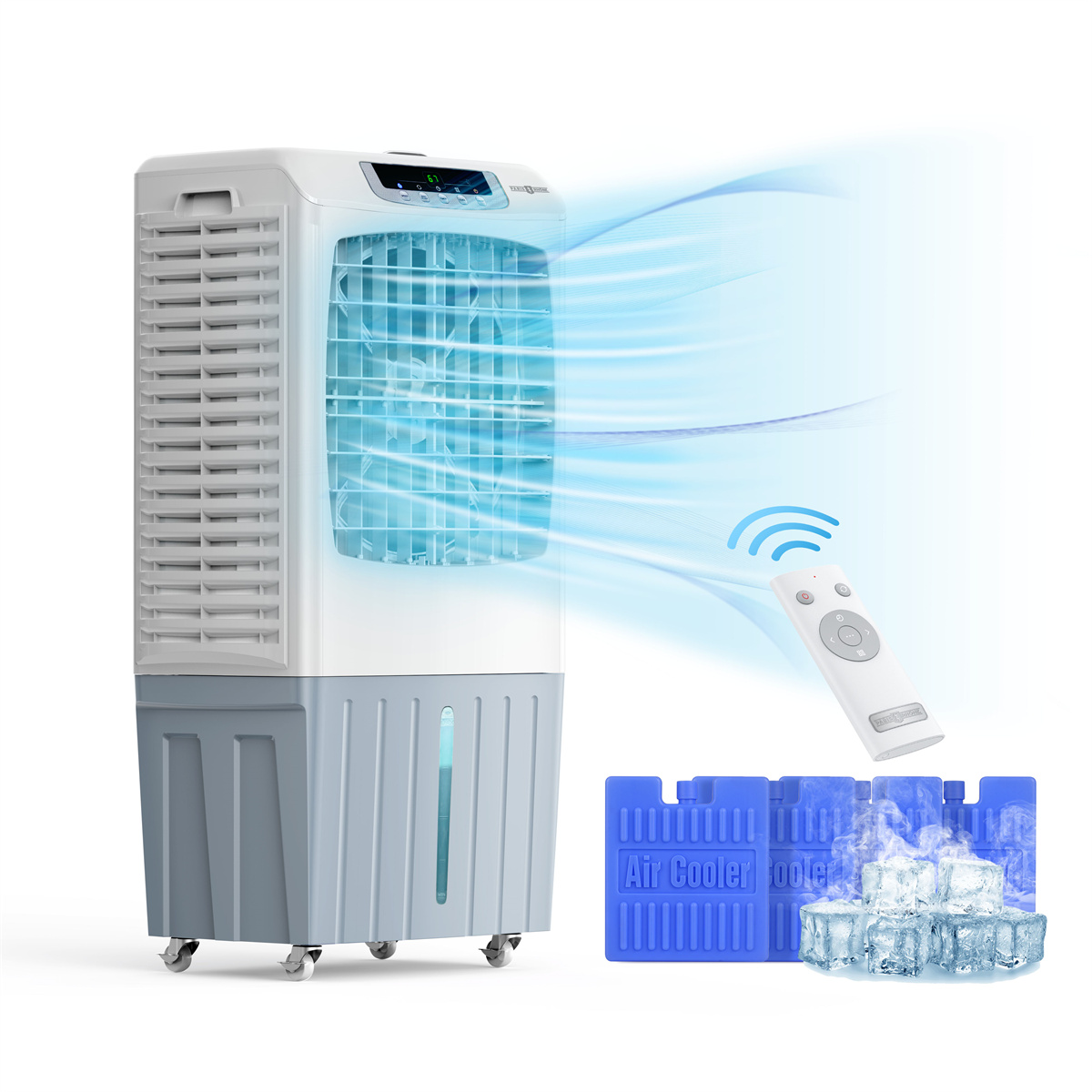 Evaporative Cooler, 2943 CFM Windowless Air Cooler, 120°Oscillation ...