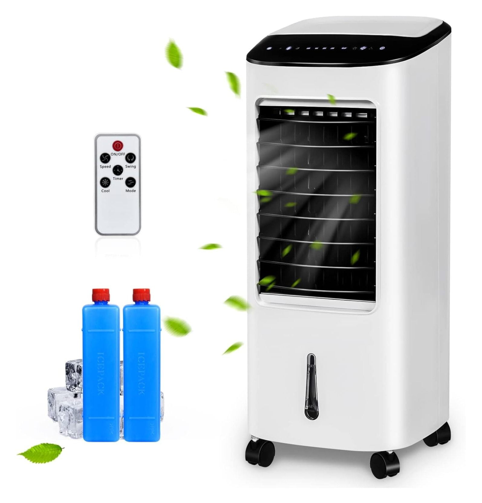 Evaporative Cooler w/Fan & Humidifier, 7.5H Timer, 3 Wind Modes ...