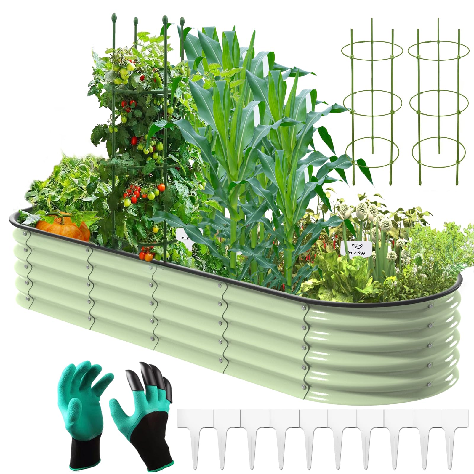 Evcitn 8ft X 2ft Raised Garden Bed Kits,9 in 1-Galvanized Metal Raised ...