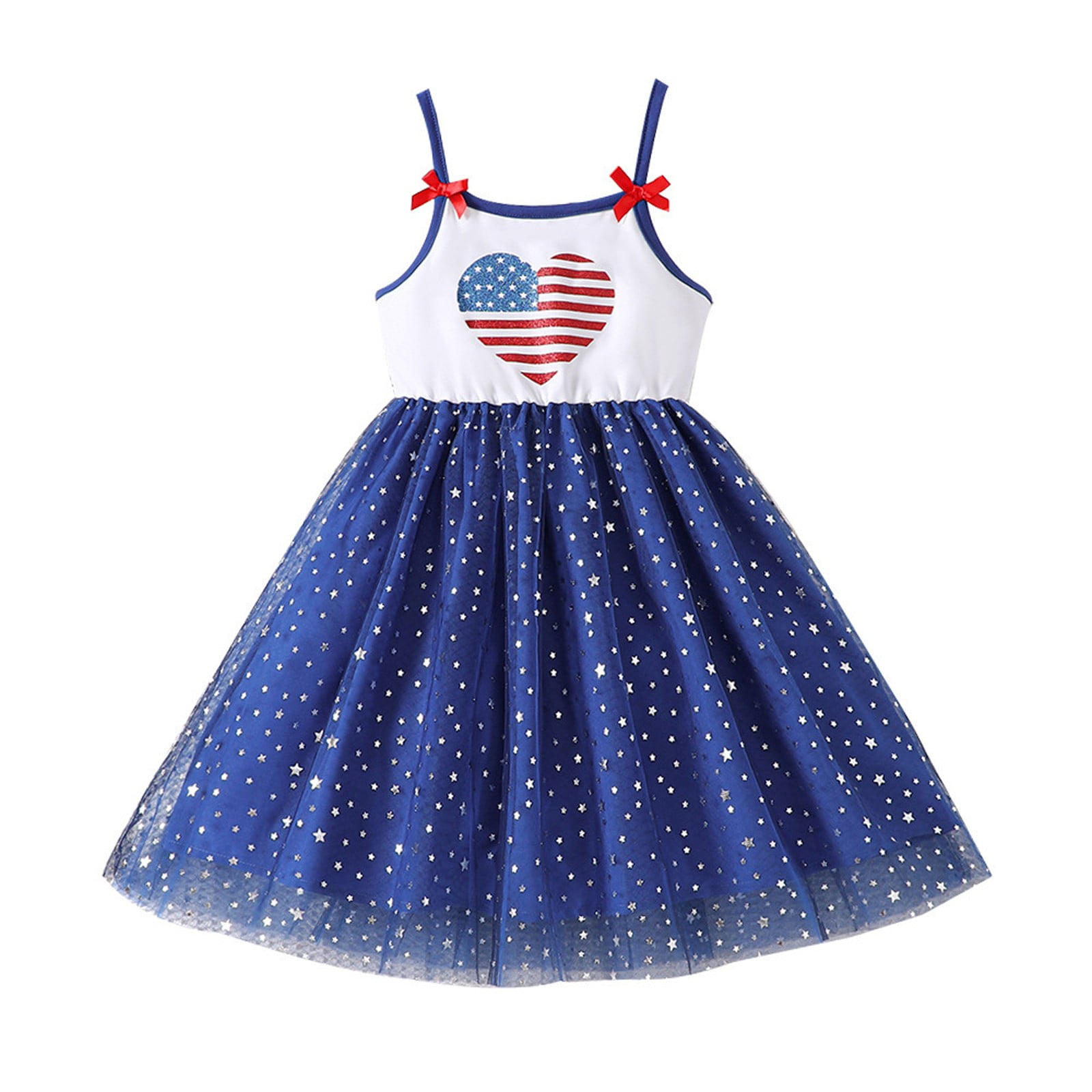 Evdexr 4th Of July Dresses for Girls spaghetti strap Swing American ...