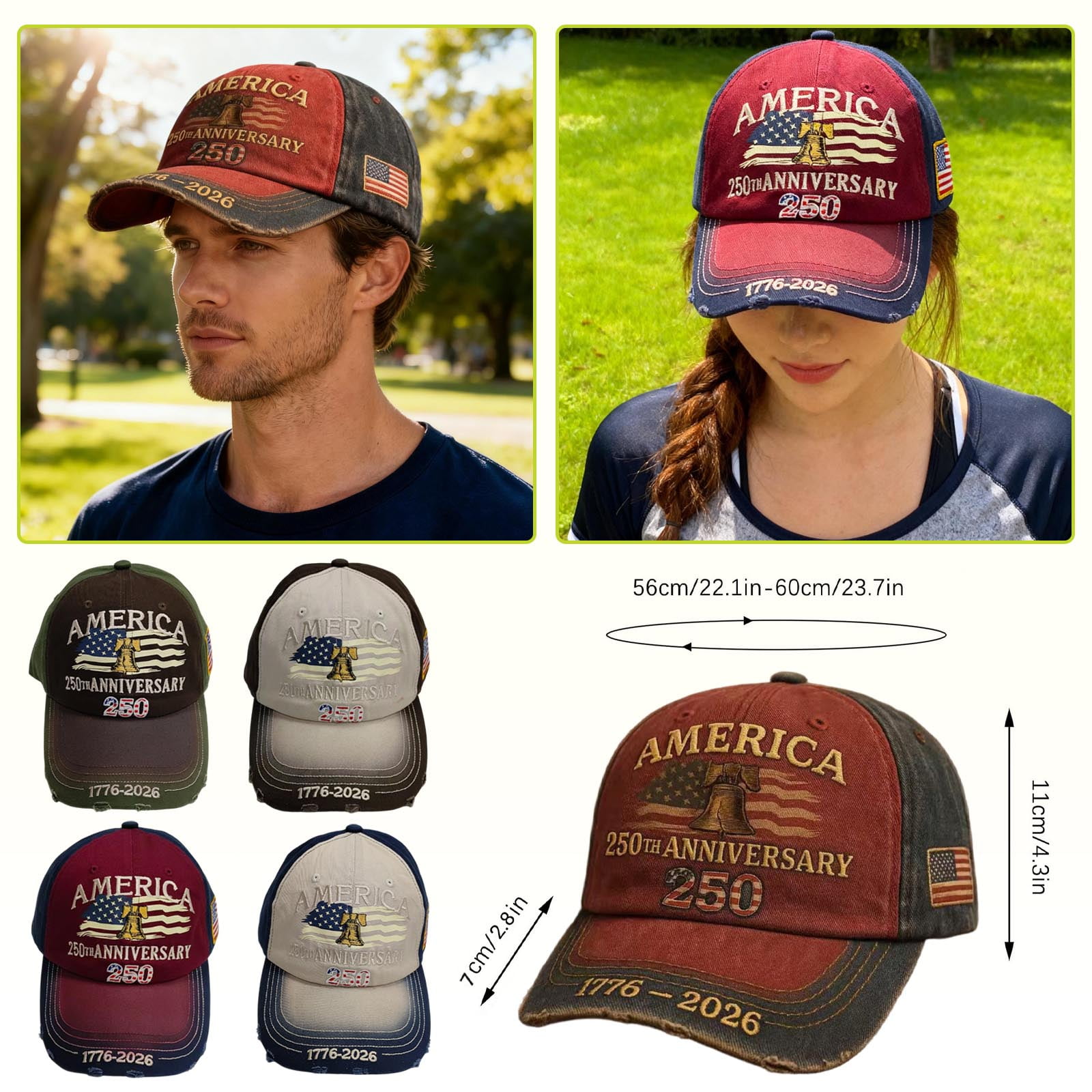 Evdexr America 250th Anniversary Hat, 2026 Independence Day Usmc 250th ...