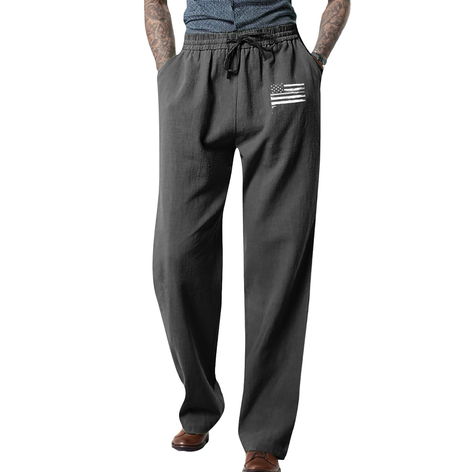 Evdexr Fourth Of July Pants Men 1776 Long Pants Patriotic Adjustable ...