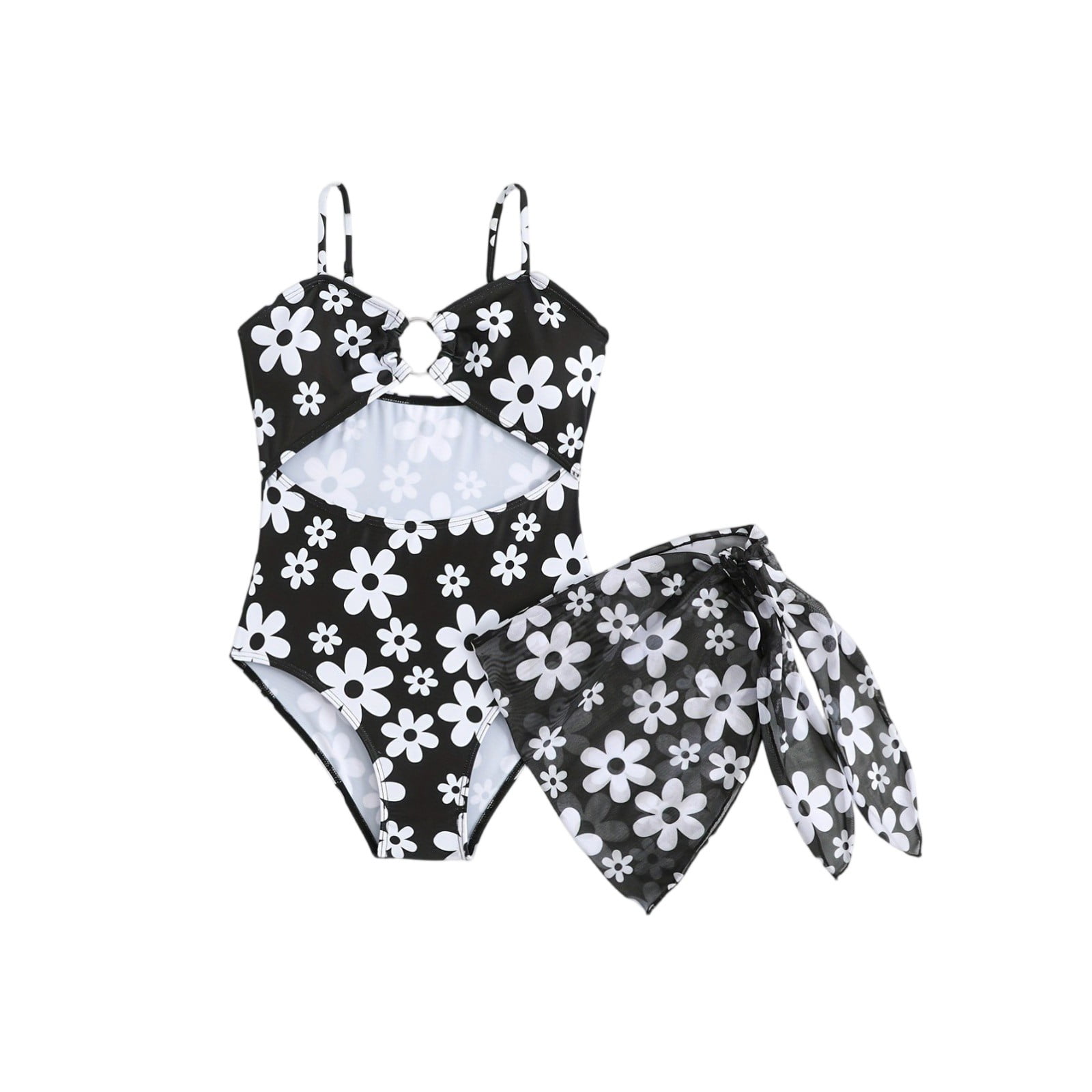 Evdexr Girls Swimsuit, Adjustable Straps Cut Out Bathing Suit with ...