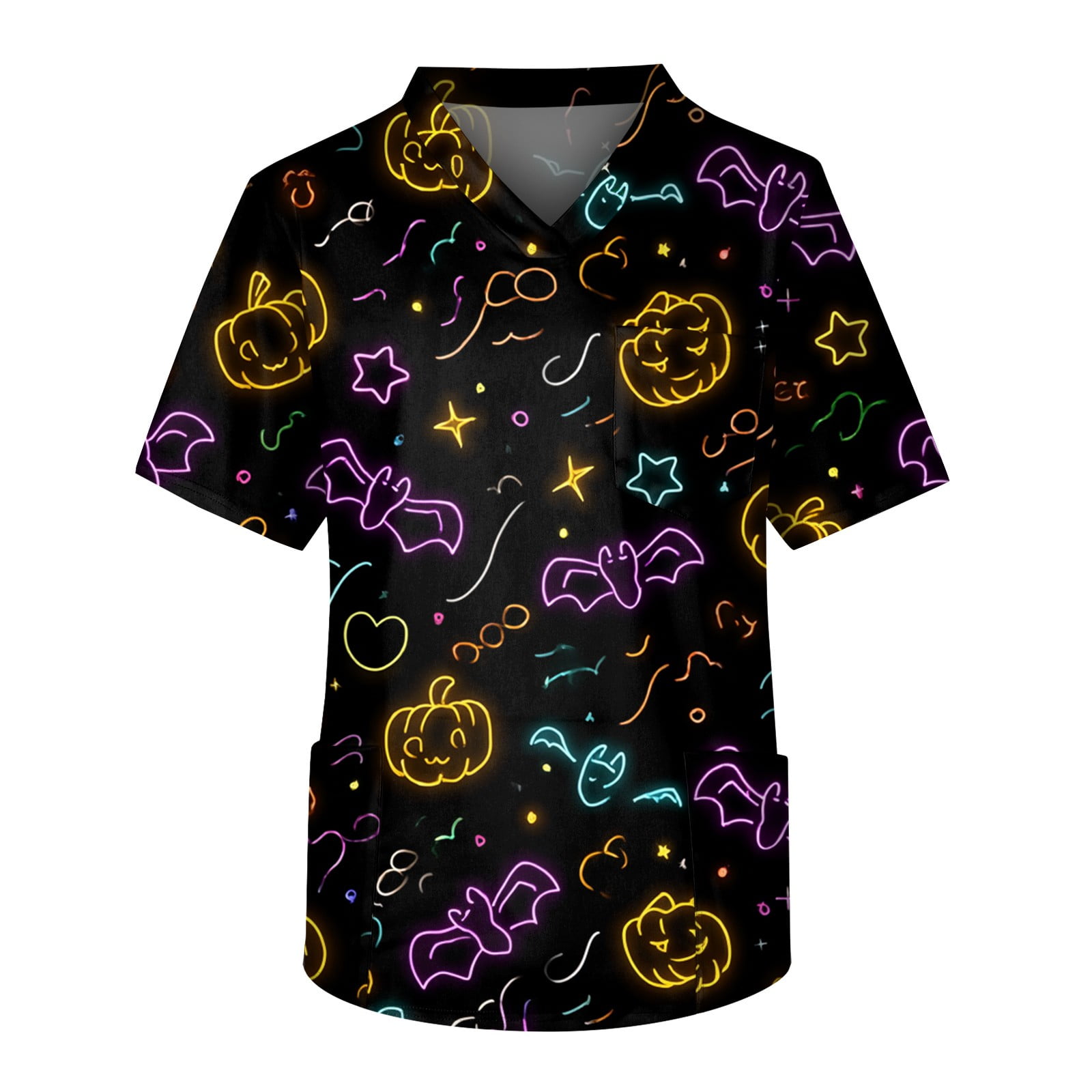 Evdexr Halloween Scrub Top for Men Plus Size Medical Workwear 2025 ...