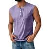 Evdexr Henley Shirt for Men Light Weight Button Down Mokaloha Sleeveless Shirts Muscle Fit Solid ...