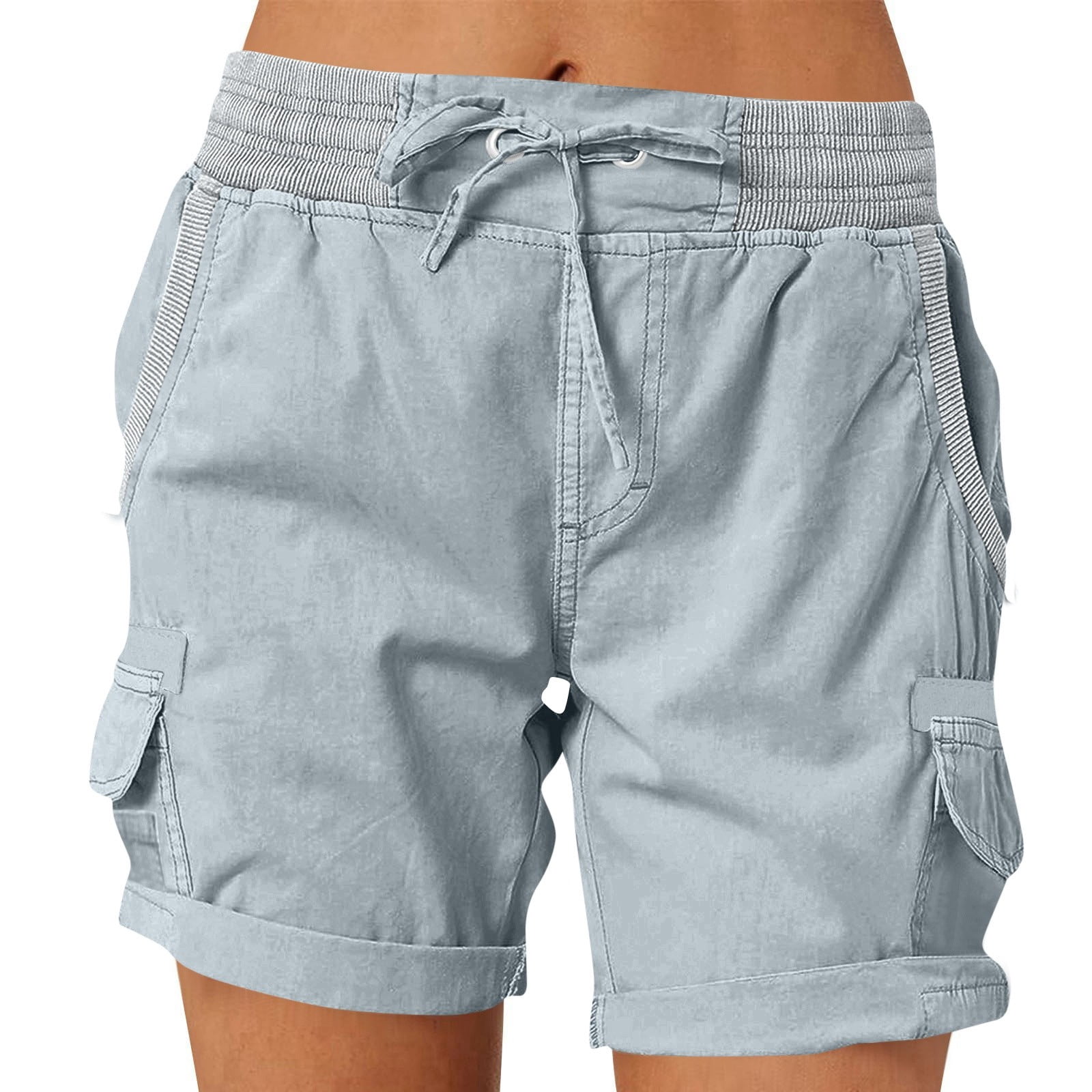 Evdexr Hiking Shorts Womens Bermuda Cargo Short Pants Solid Colour ...