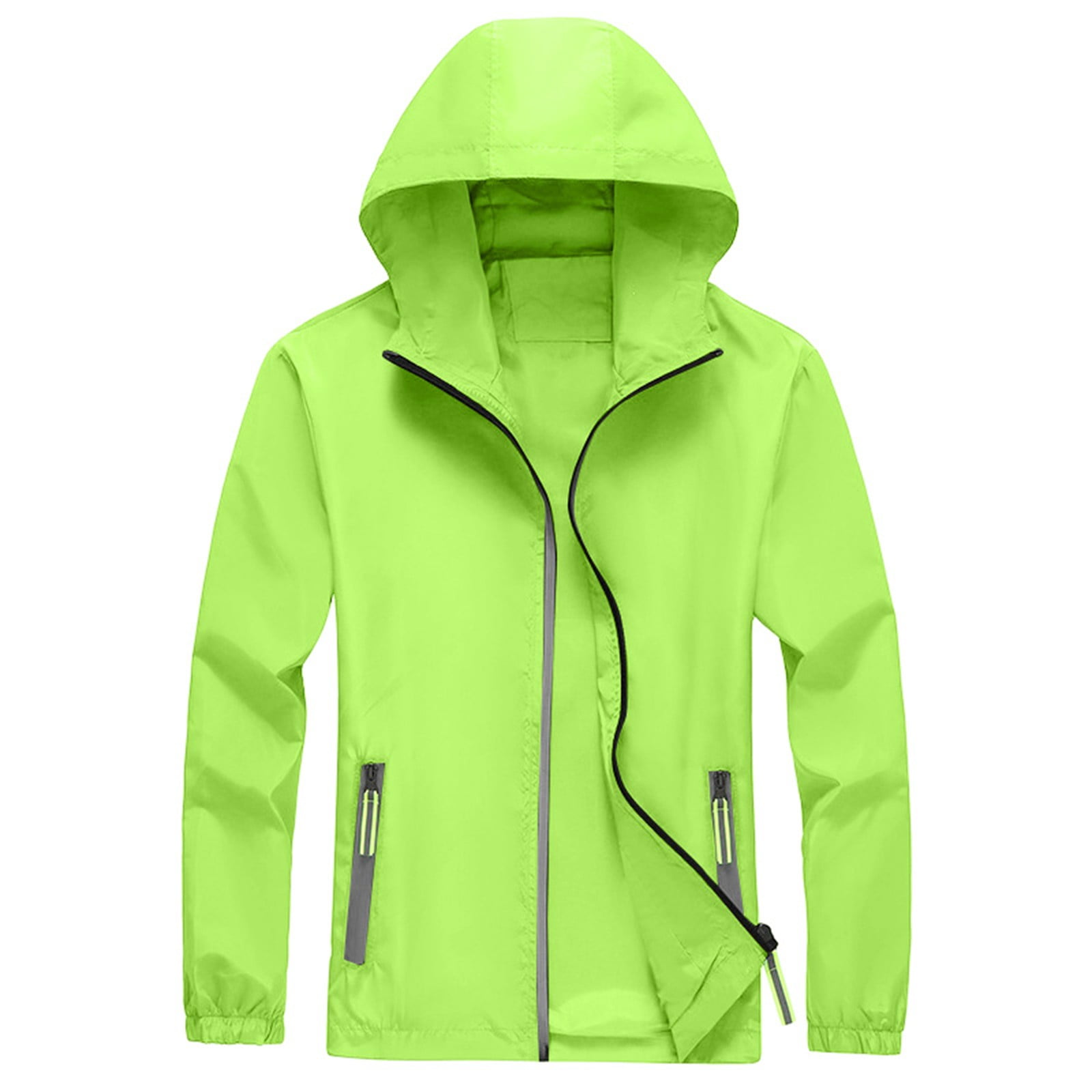 Evdexr Hooded Rain Jacket Mens Zip Up Jacket Lightweight Waterproof ...