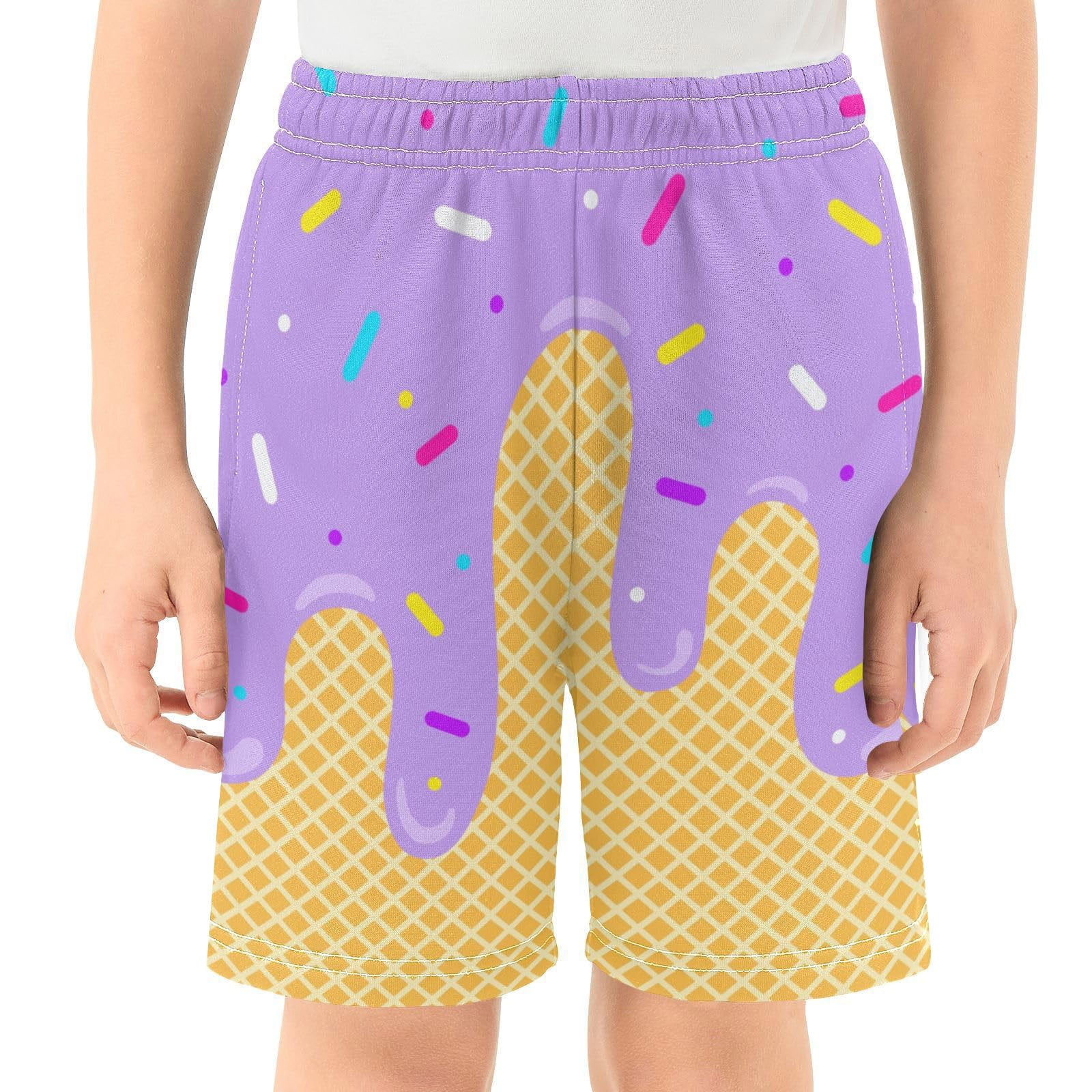 Evdexr Ice Cream Shorts Boys Summer Cute Preppy Ice Cream Drip Baseball ...