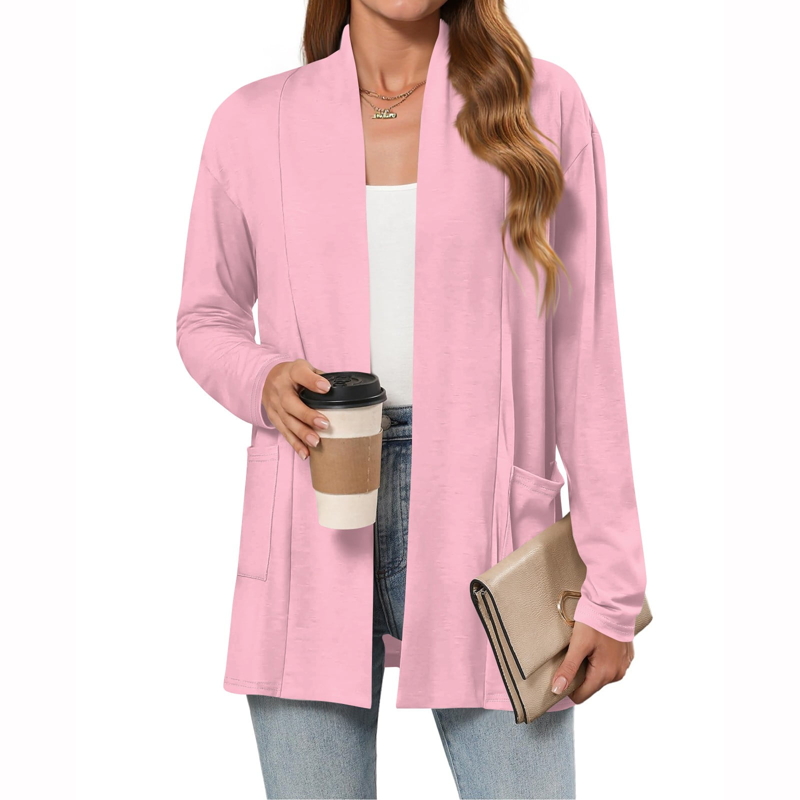 Evdexr Lightweight Cardigans Junior Open Front Long Cardigan Sweaters ...