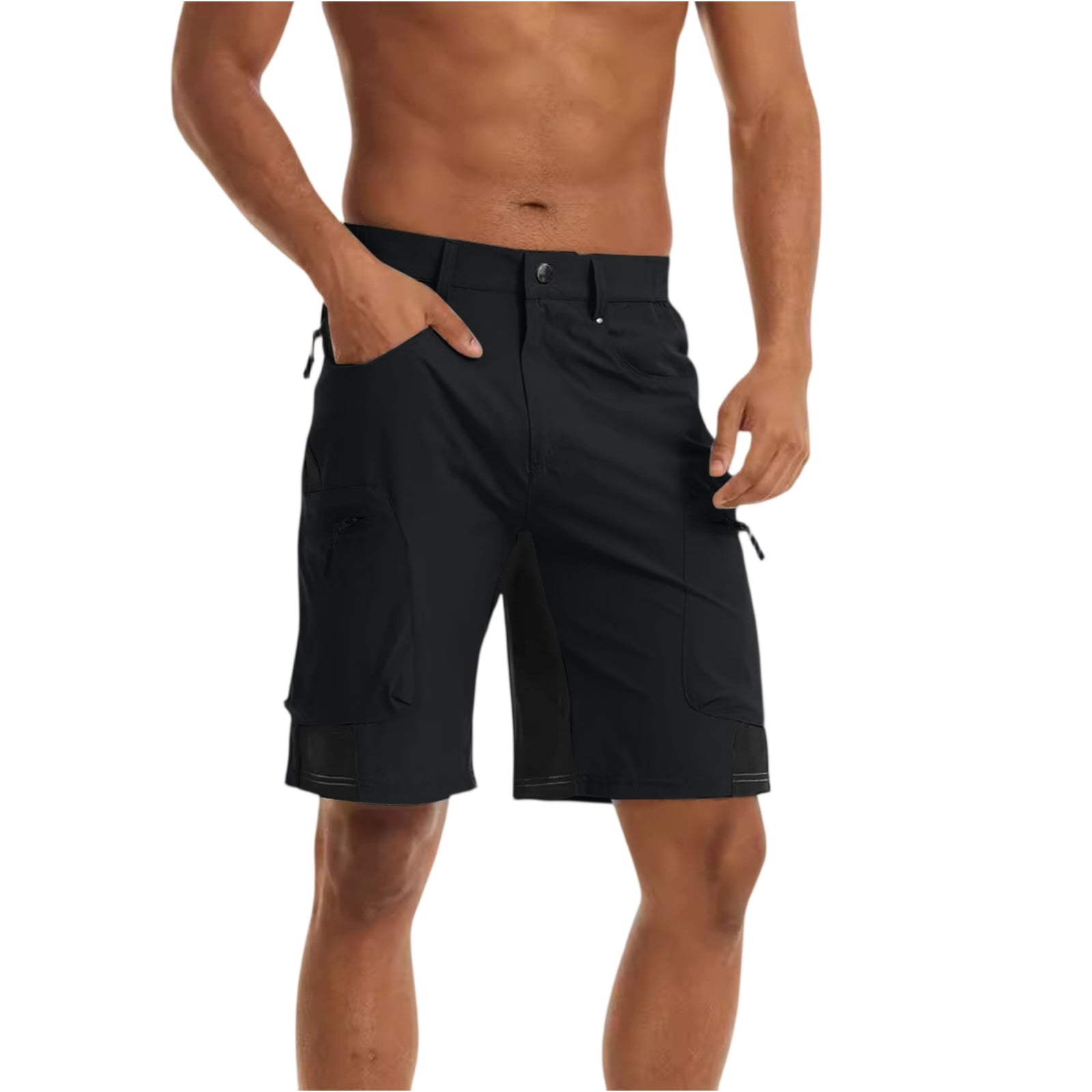 Evdexr Men's Cargo Shorts Pockets Tactical Patch Work Zipper ...