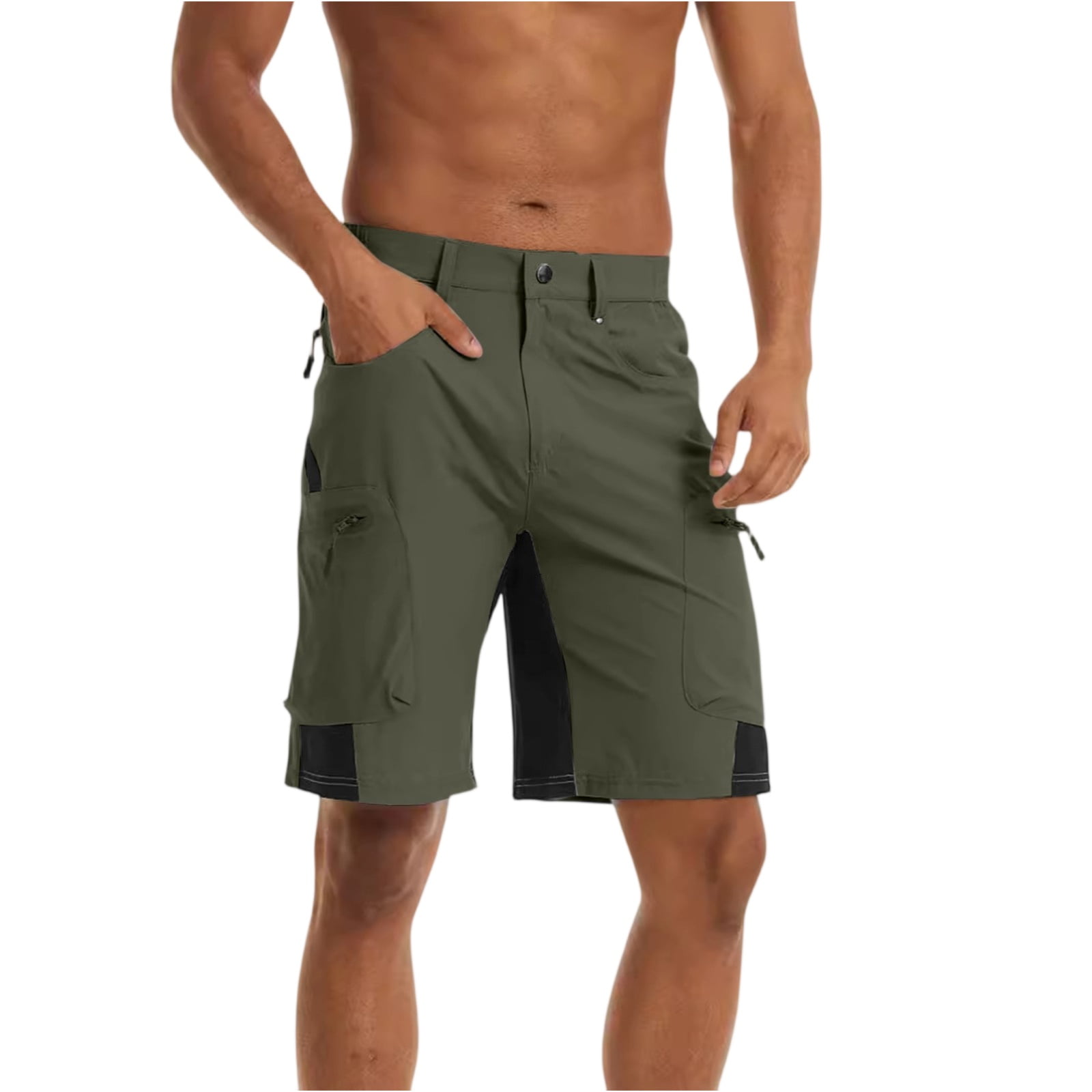 Evdexr Men's Cargo Shorts Zipper Tactical Patch Work Pockets ...