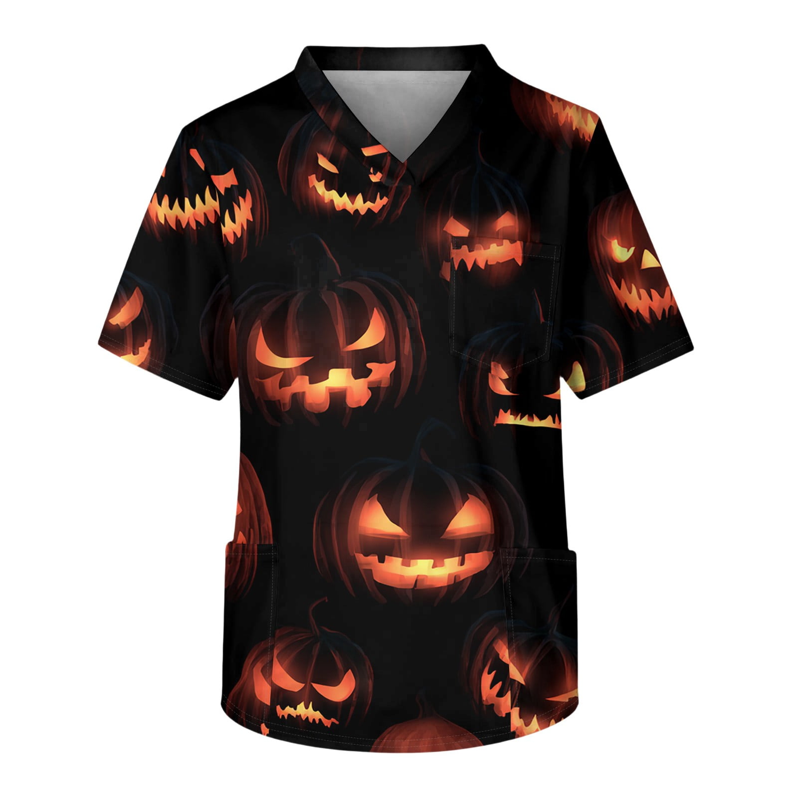 Evdexr Men's Halloween Scrub Top Plus Size Medical Uniform 2025 ...