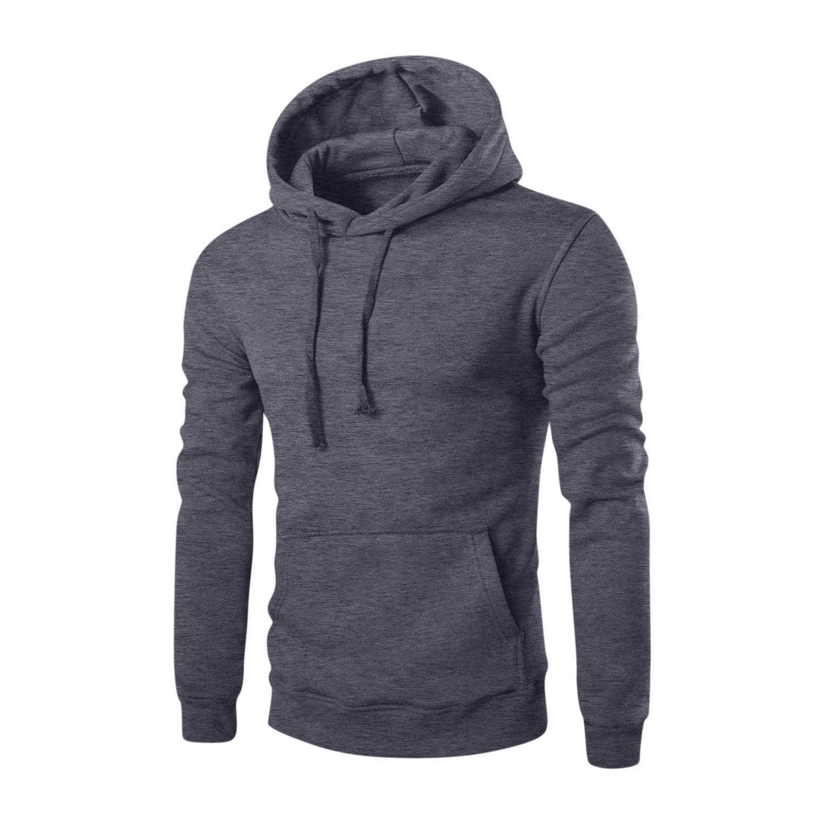 Evdexr Men's Oversized Pullover Kangaroo Pocket Basic Fit Fall Hoodie Hooded Long Sleeve Workout ...