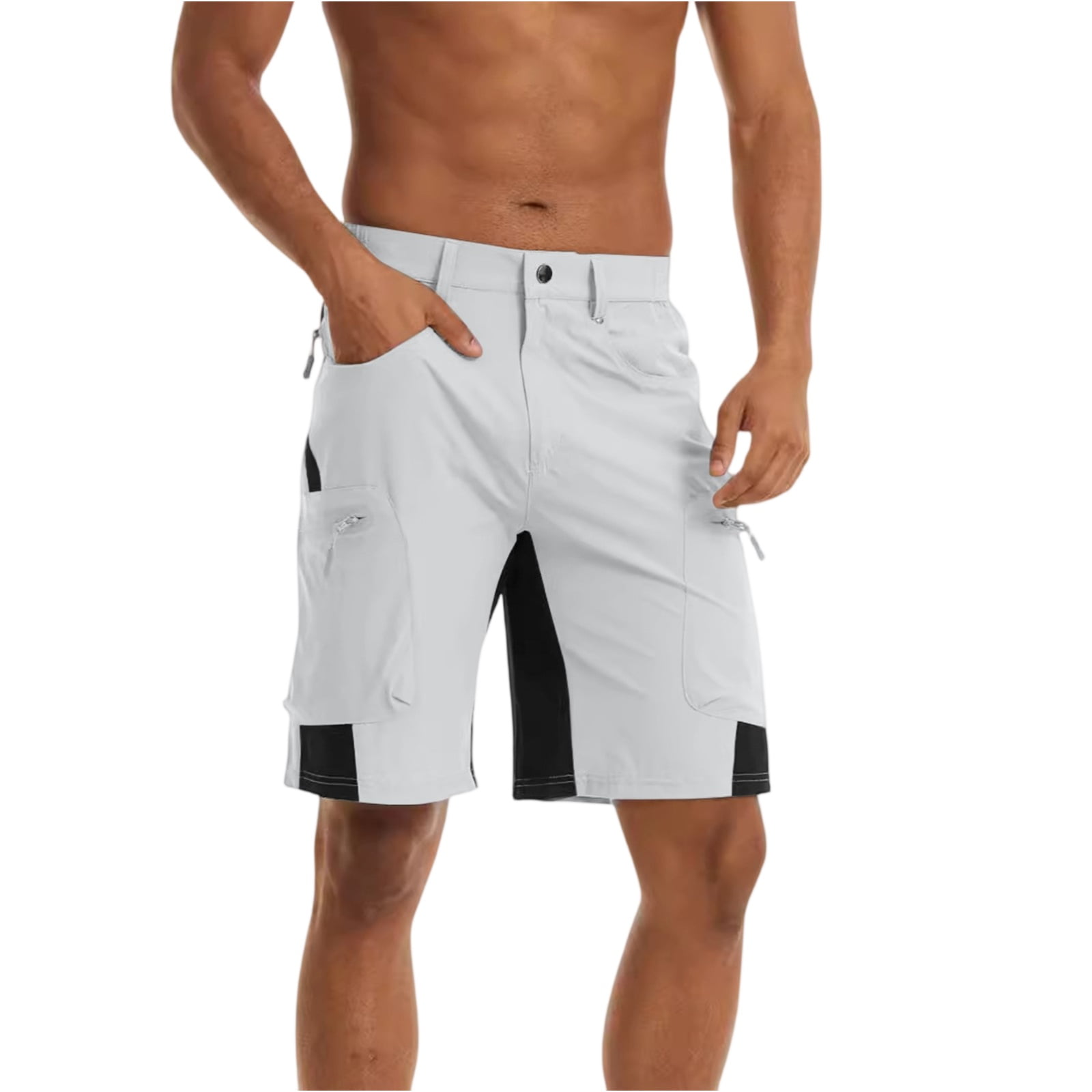 Evdexr Men's Tactical Shorts Zipper Cargo Patch Work Pockets Big and ...