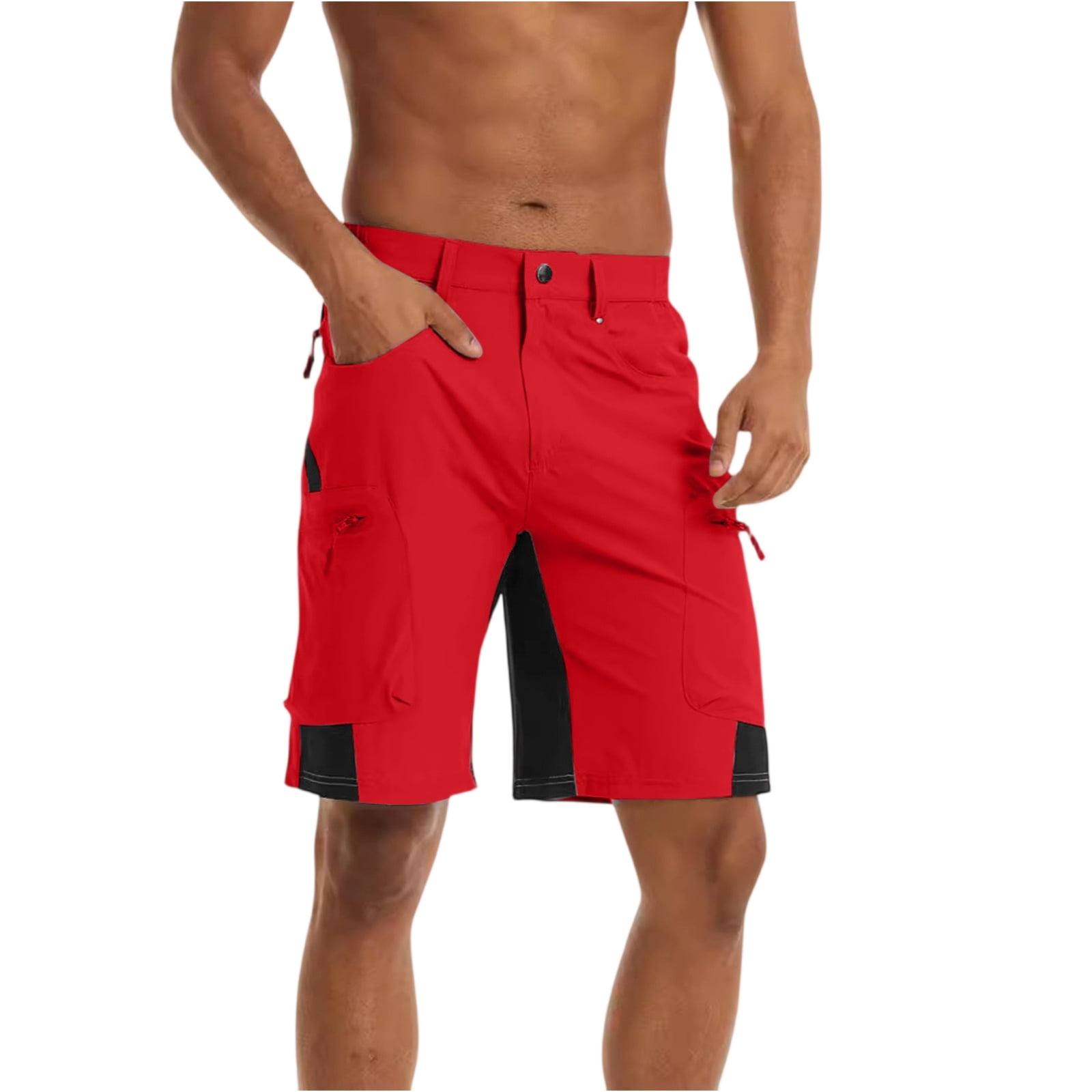 Evdexr Mens Cargo Shorts Zipper Tactical Pockets Patch Work ...