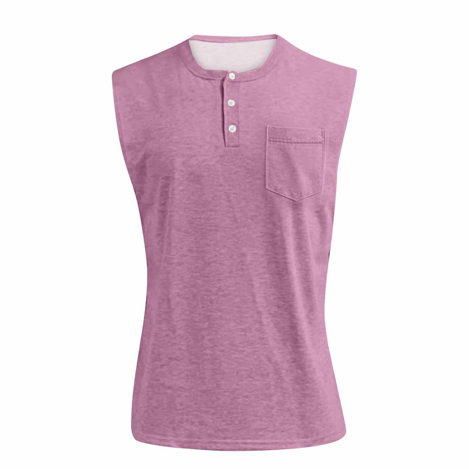 Evdexr Mens Mokaloha Sleeveless Shirts Henley Muscle Chest Pocket Tee ...