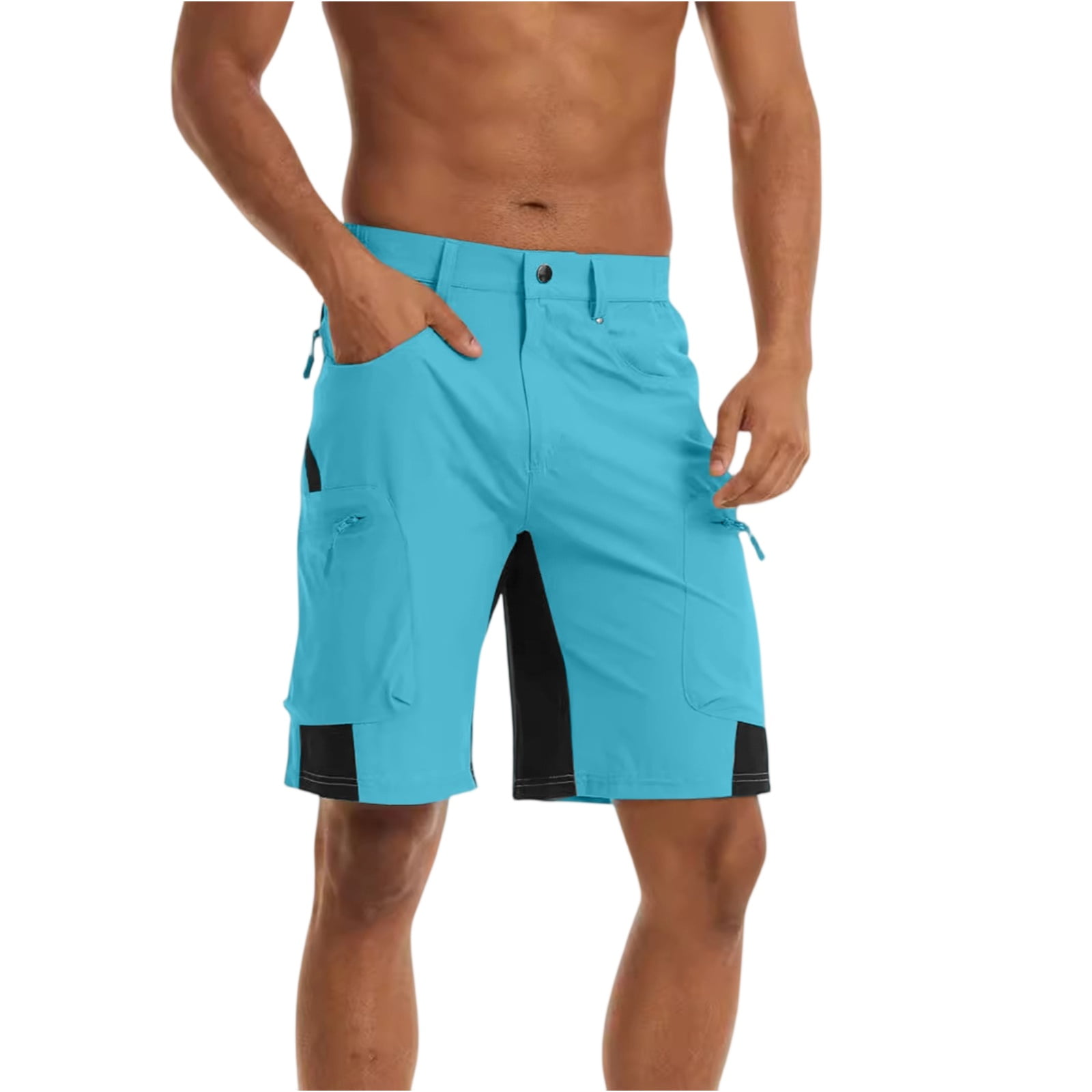 Evdexr Mens Tactical Shorts Zipper Cargo Pockets Patch Work Lightweight ...