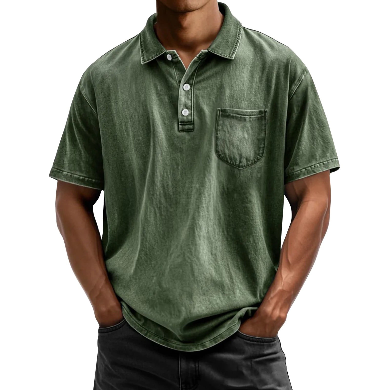 Evdexr Mokaloha T Shirt for Mens Distressed Polo Shirt Acid Wash Retro ...