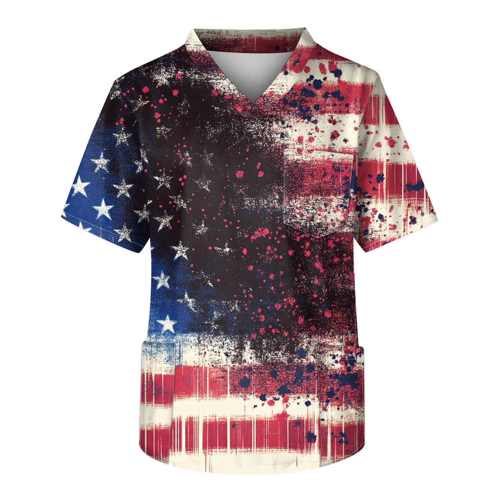 Evdexr Patriotic T Shirts for Men Short Sleeve 2025 V Neck Usa Flag ...